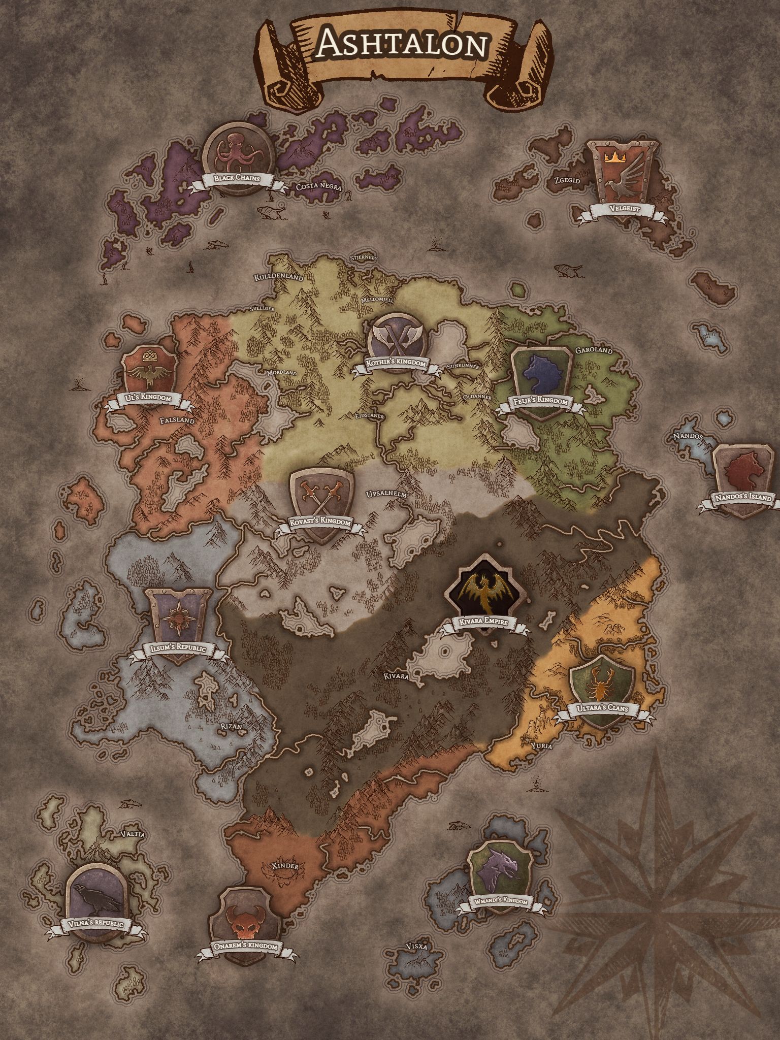 Continente de Ashlaton | Inkarnate - Create Fantasy Maps Online