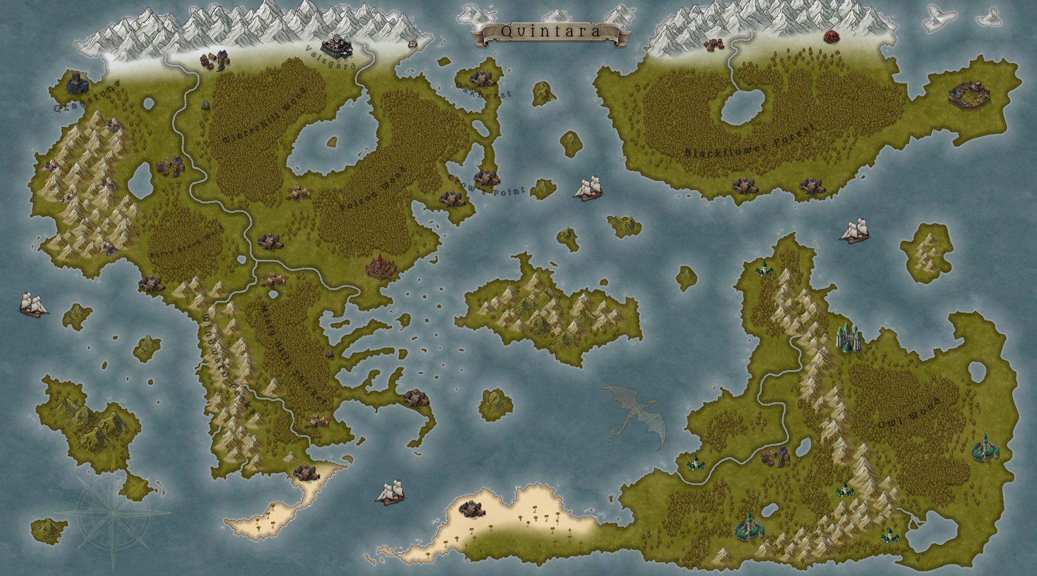 Blank Fantasy Island Map