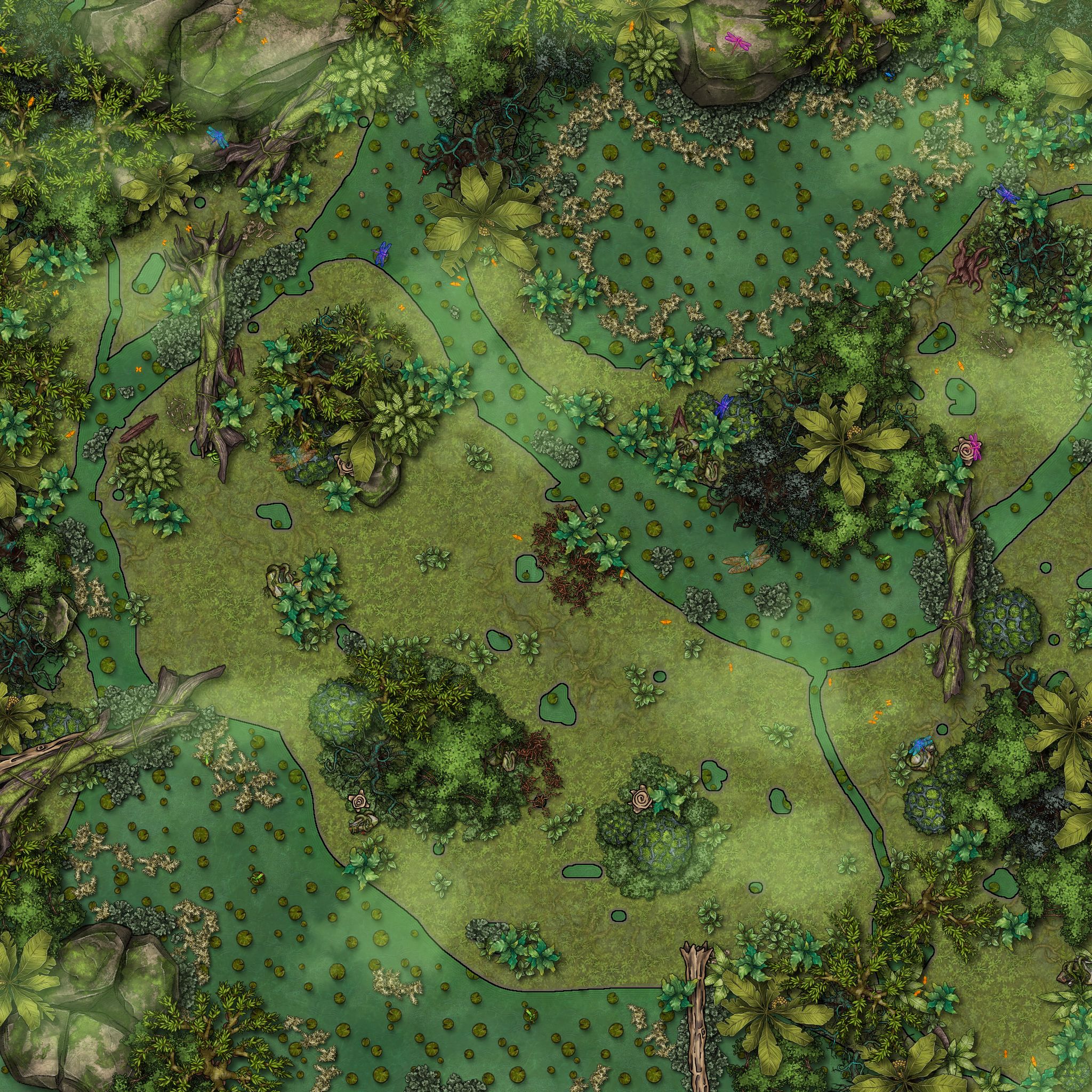 Swamp Battlemat | Inkarnate - Create Fantasy Maps Online