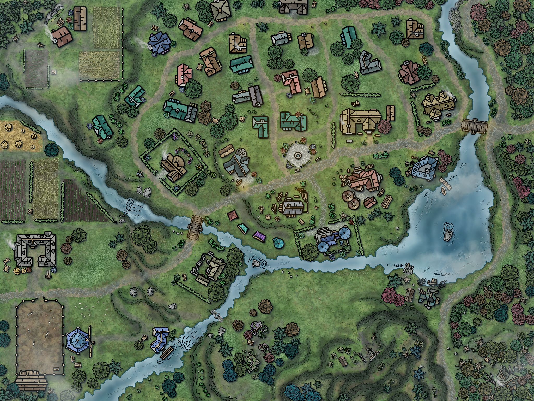 Small Village | Inkarnate - Create Fantasy Maps Online