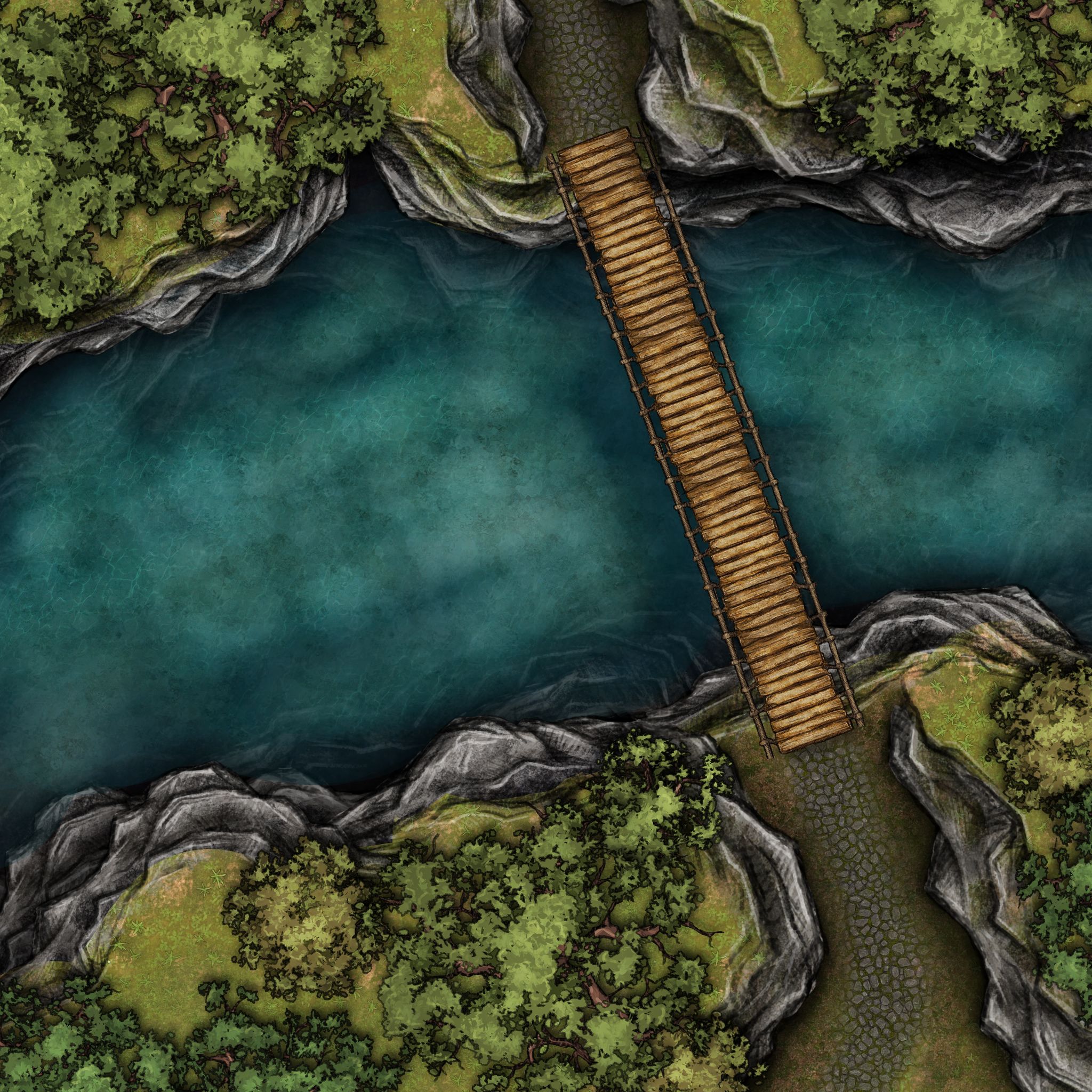Ravine Crossing (Water) encounter map | Inkarnate - Create Fantasy Maps ...