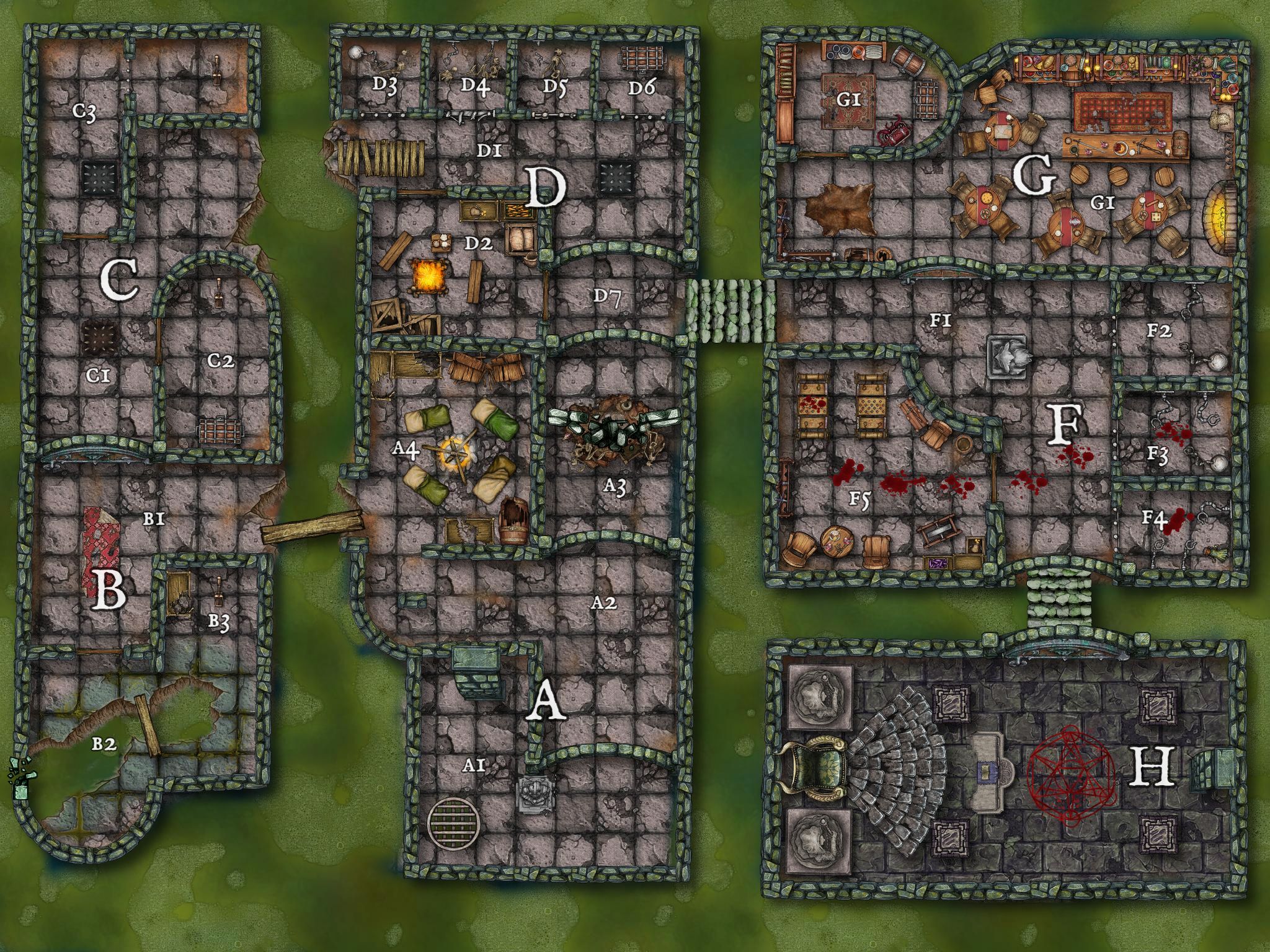 Sewers (First attempt at creating a full DnD encounter map) | Inkarnate ...