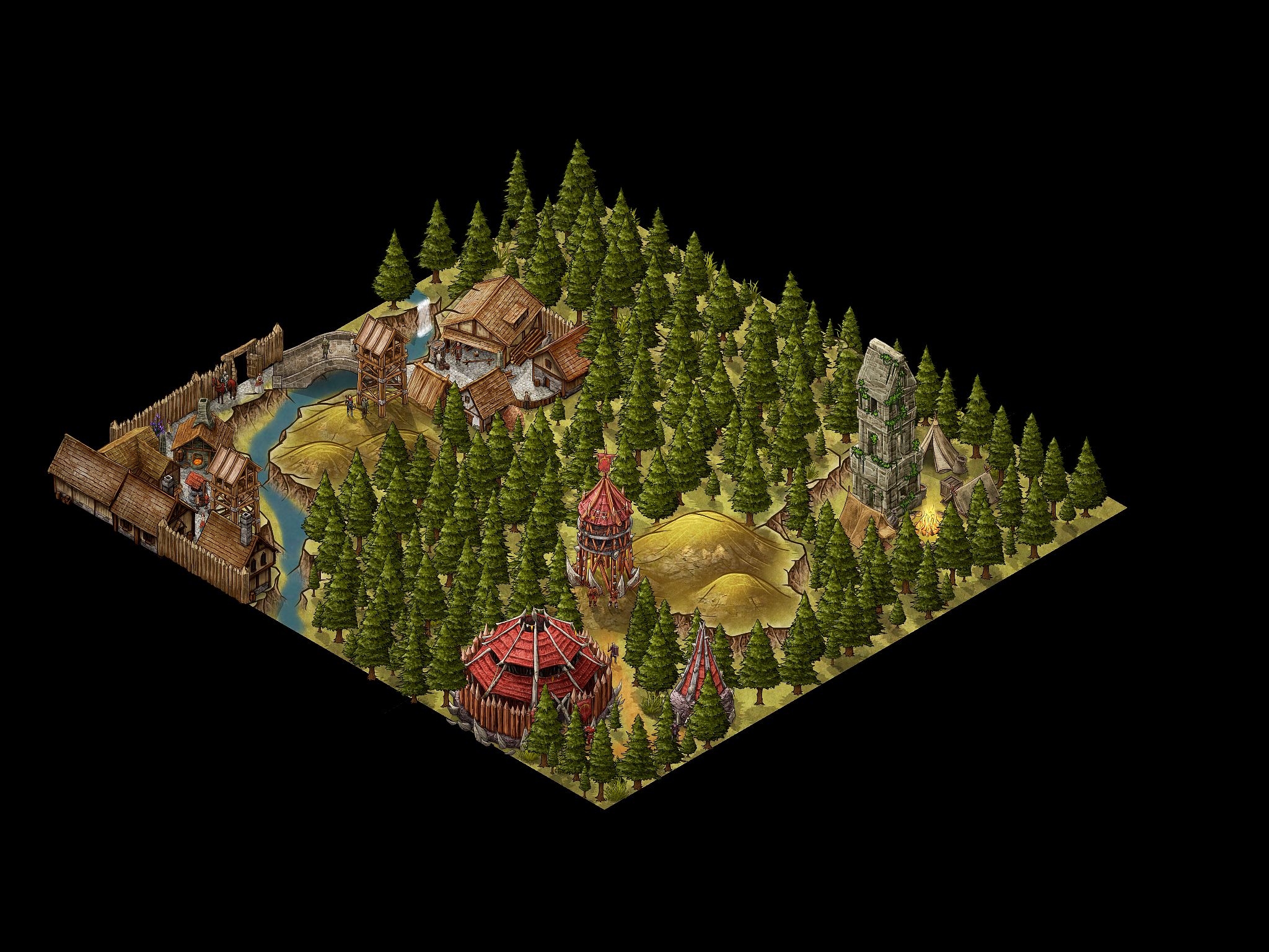 Isometric forest | Inkarnate - Create Fantasy Maps Online