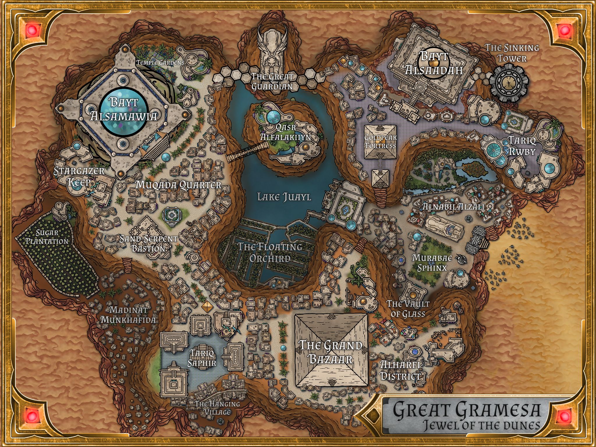 Great Gramesa, Jewel of the Dunes | Inkarnate - Create Fantasy Maps Online