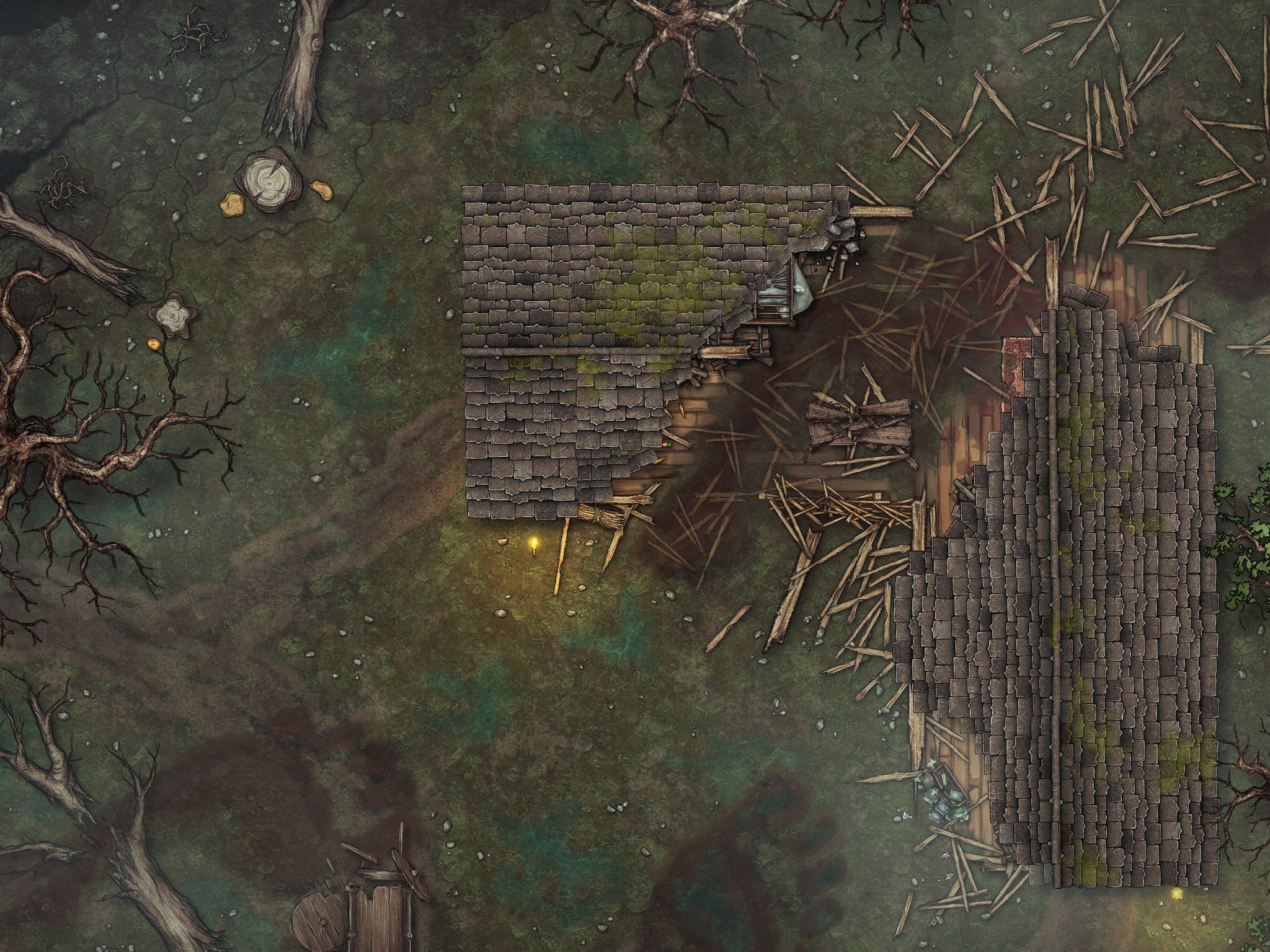 House destroyed by a Giant | Inkarnate - Create Fantasy Maps Online