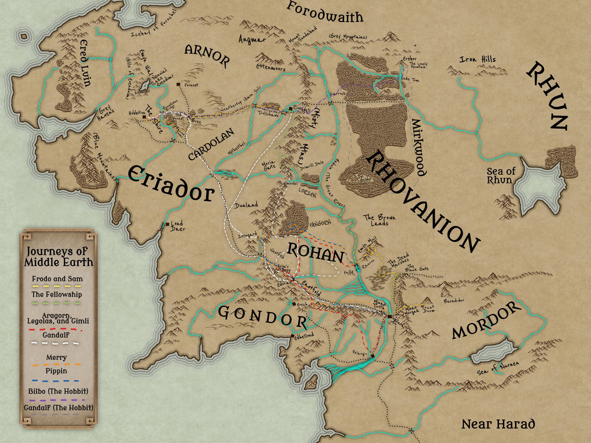 Middle Earth Map The Hobbit
