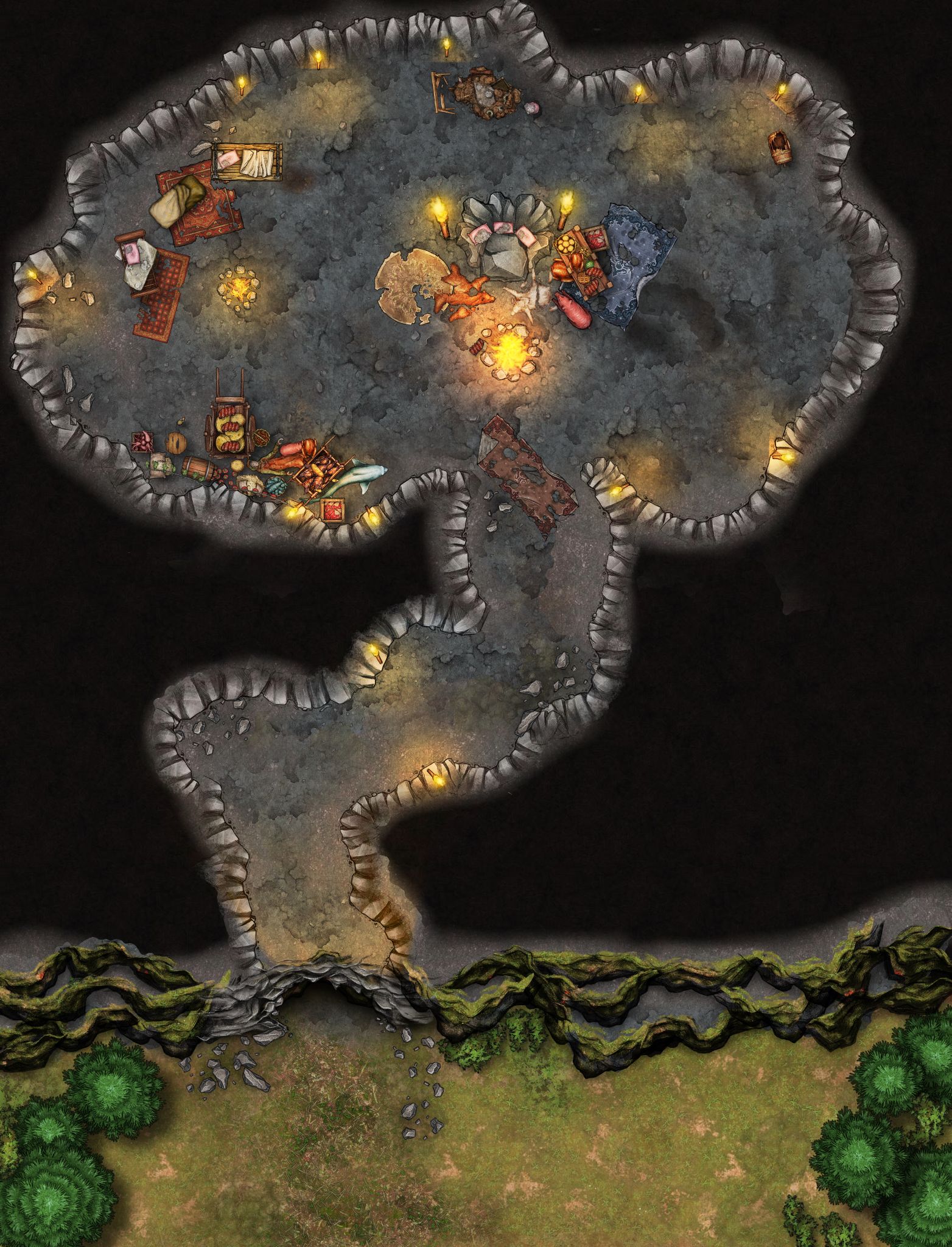 Cave Entrance and Interior | Inkarnate - Create Fantasy Maps Online