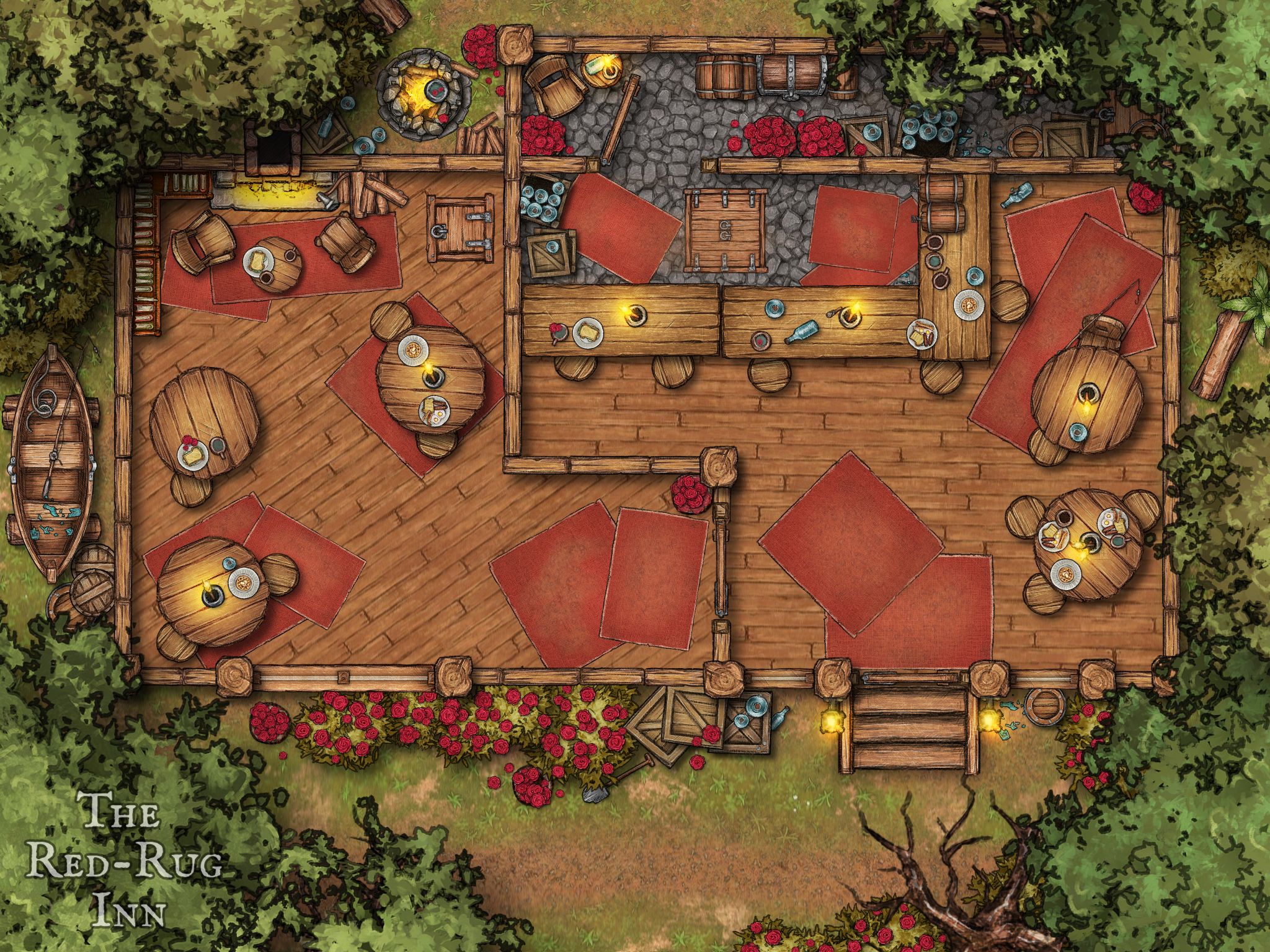 The Red-Rug Inn: First Floor | Inkarnate - Create Fantasy Maps Online