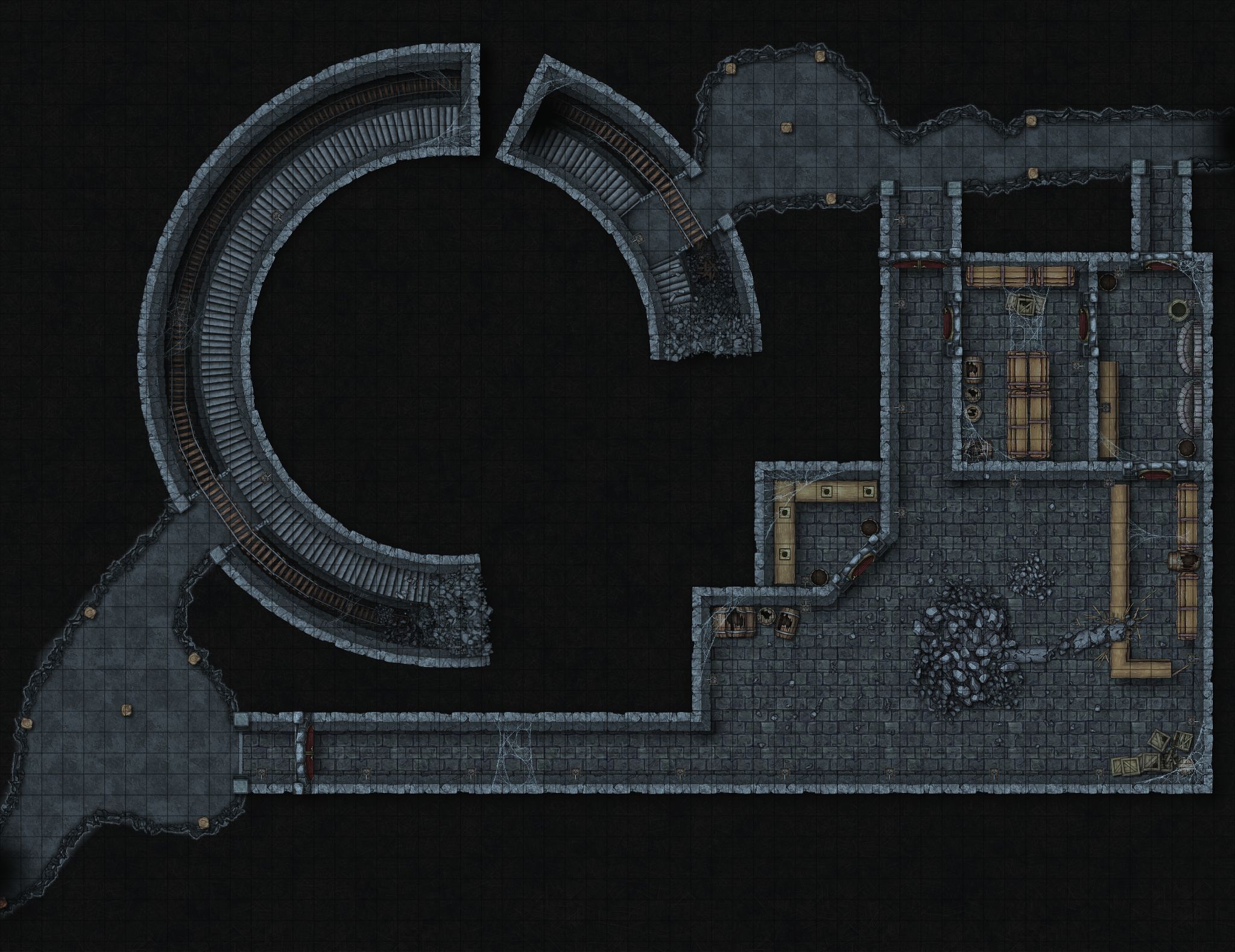 Old Abandoned Mine 1F 59x46 | Inkarnate - Create Fantasy Maps Online