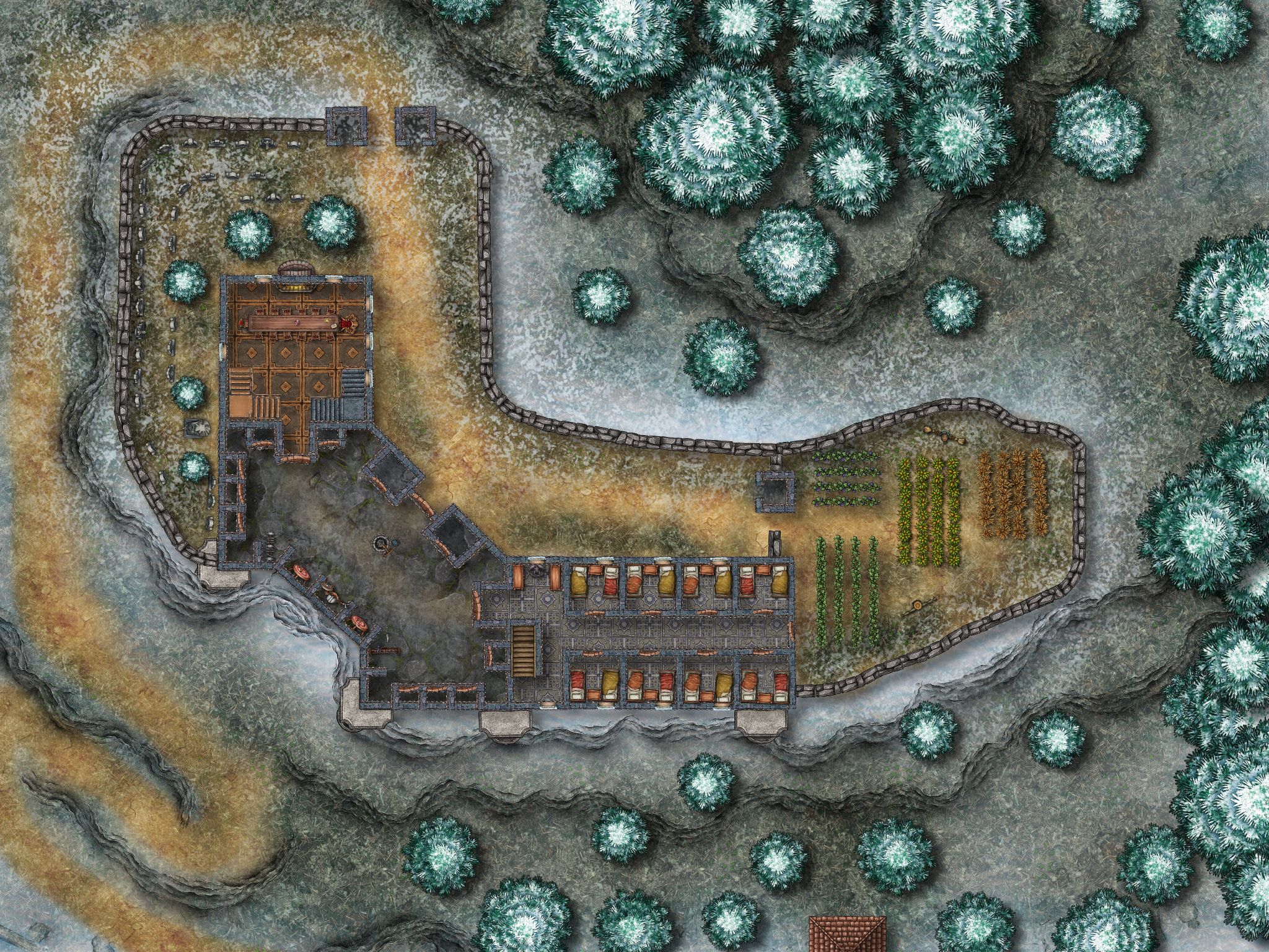 Abbey 1st floor | Inkarnate - Create Fantasy Maps Online