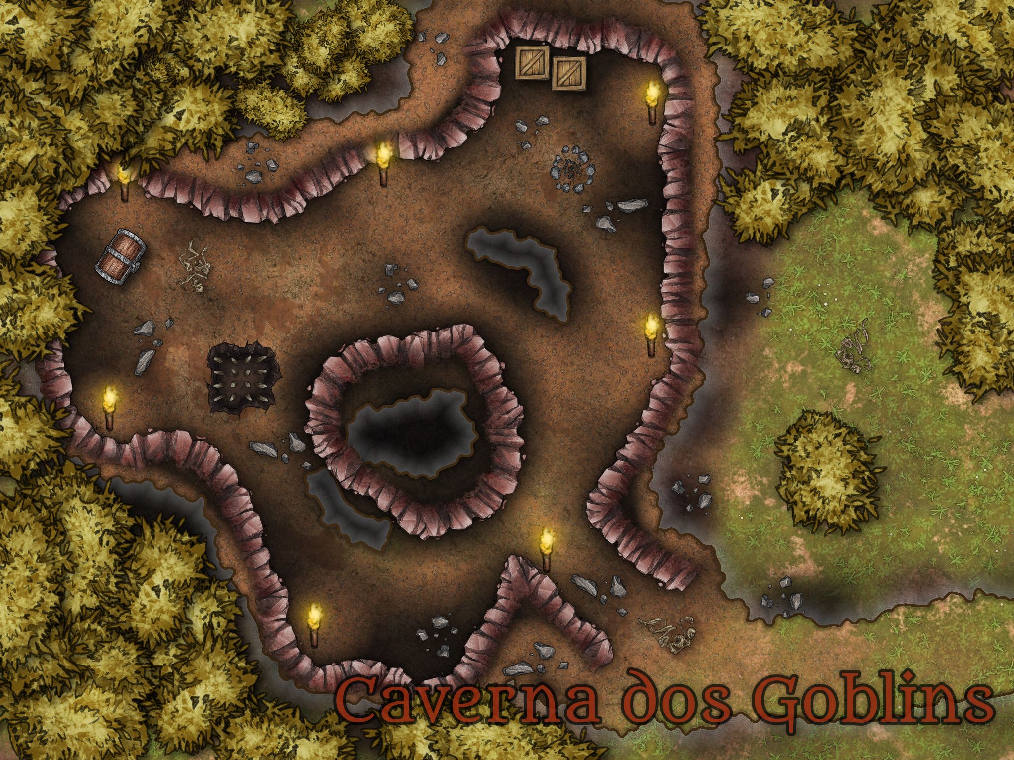 Caverna dos Goblins | Inkarnate - Create Fantasy Maps Online