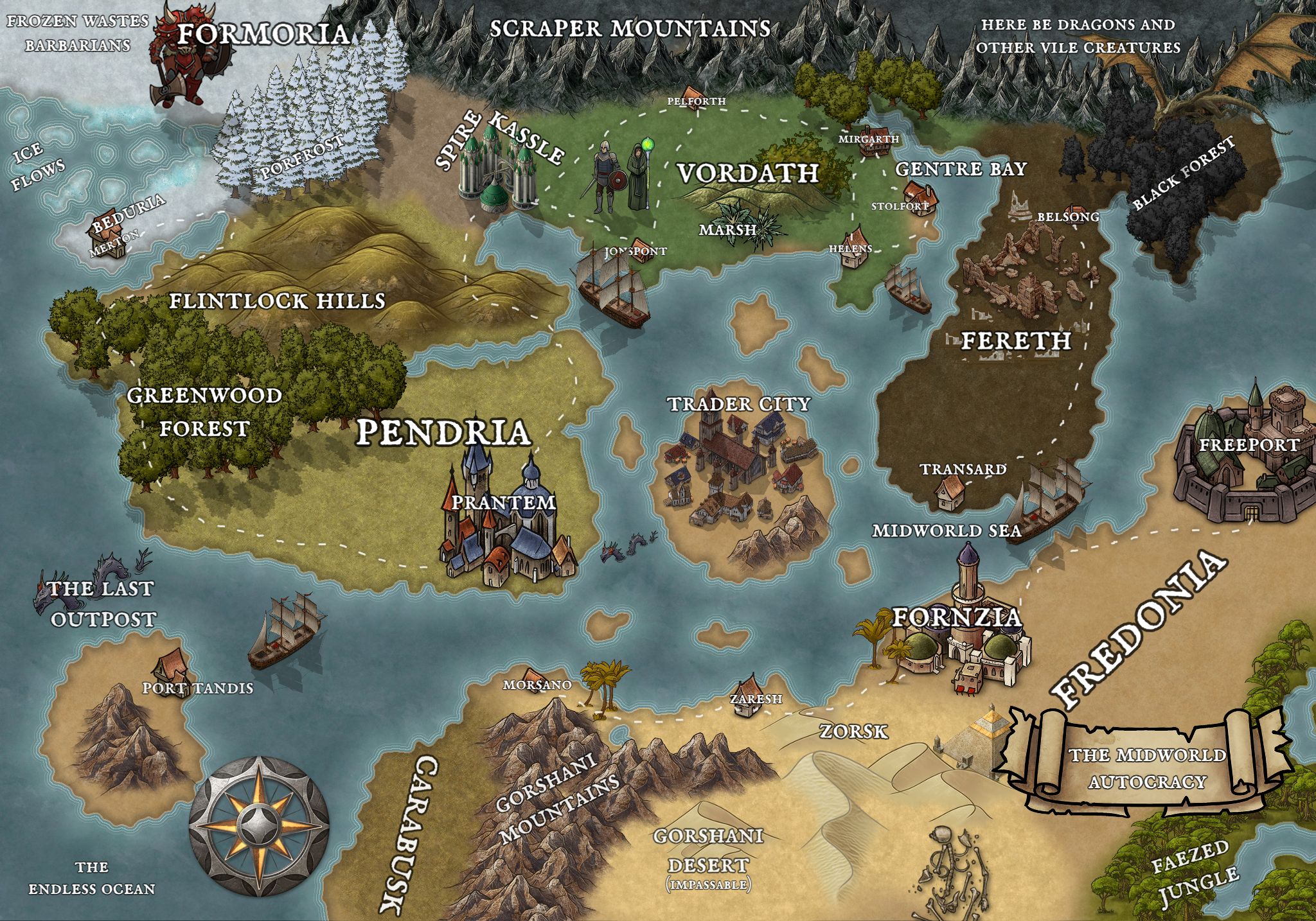 The Midworld Autocracy | Inkarnate - Create Fantasy Maps Online