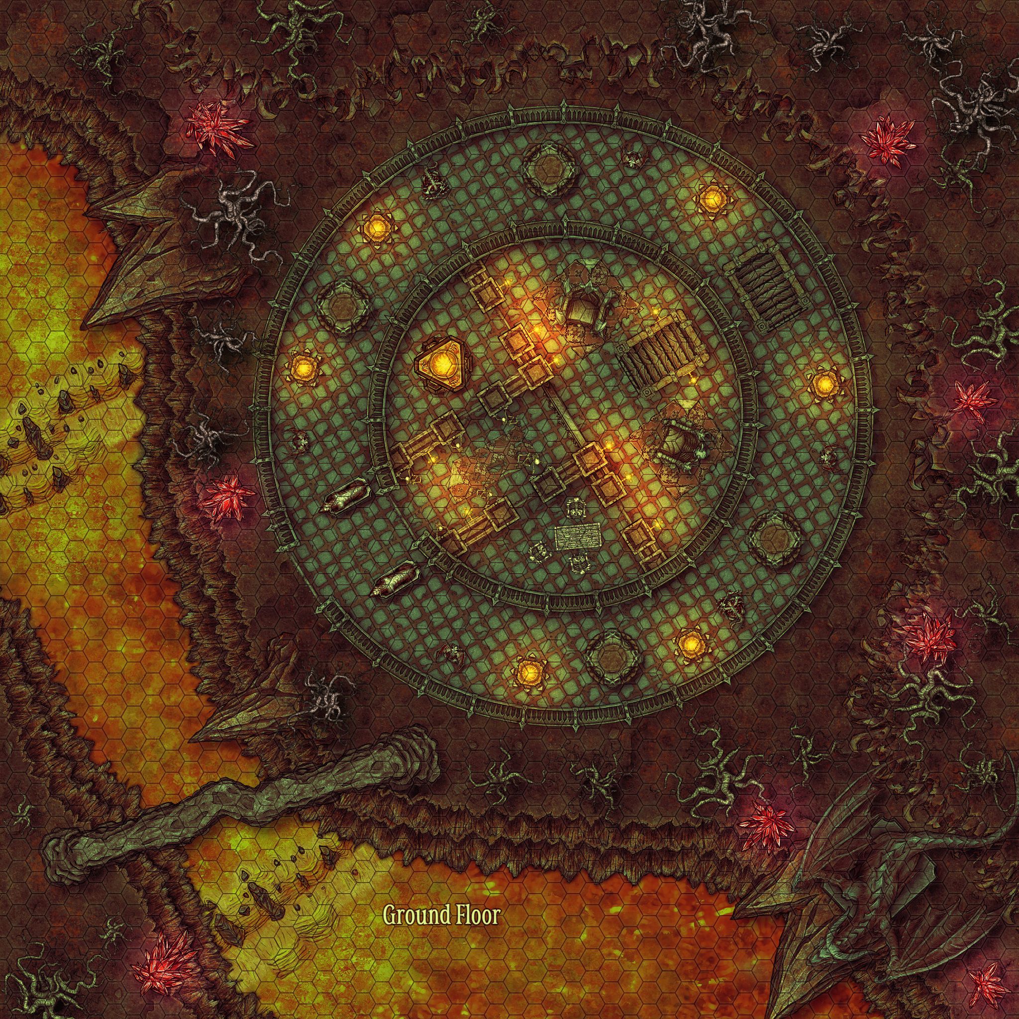 Hell Tower-First Floor | Inkarnate - Create Fantasy Maps Online