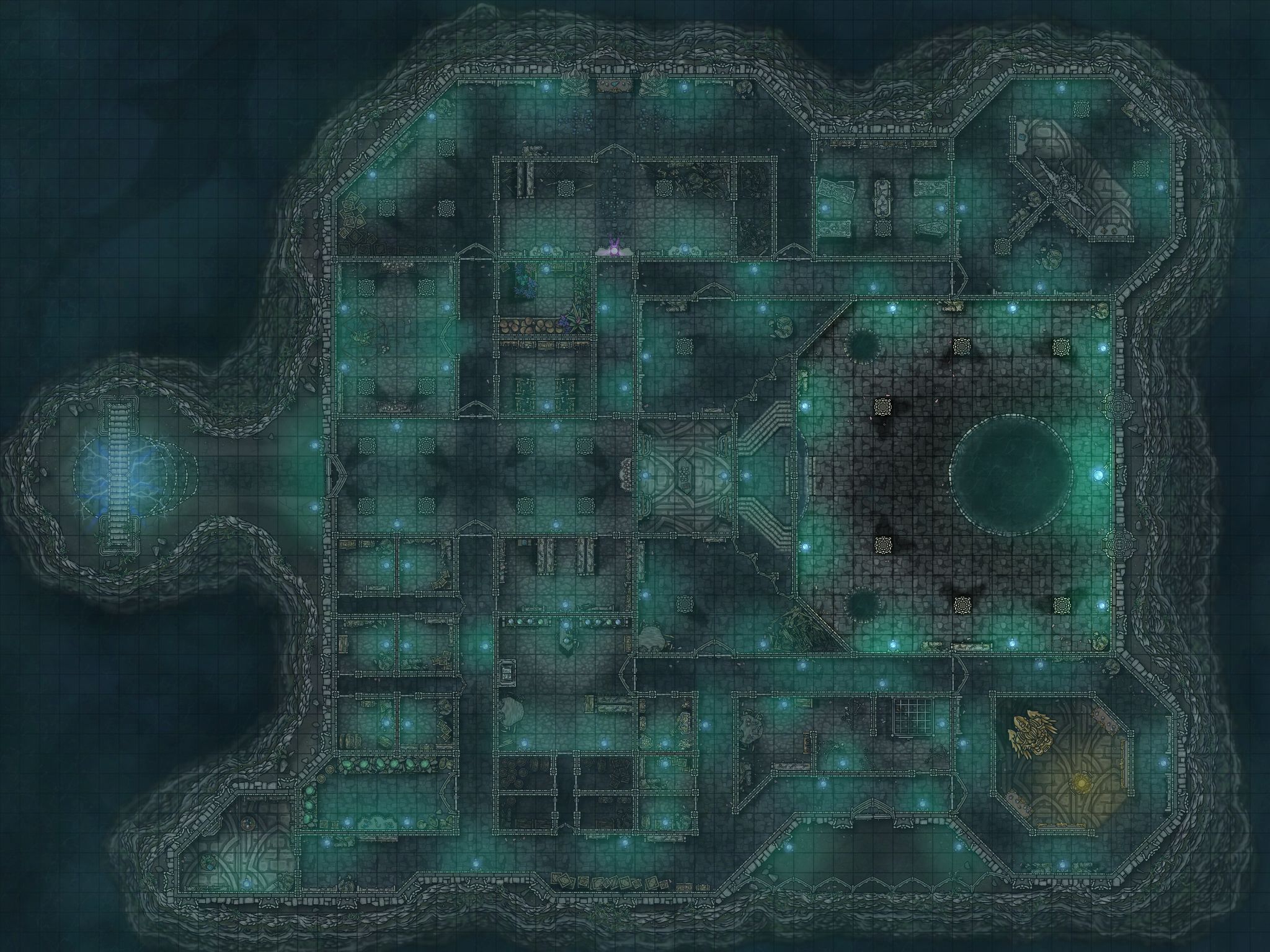 Water Temple (lights) | Inkarnate - Create Fantasy Maps Online