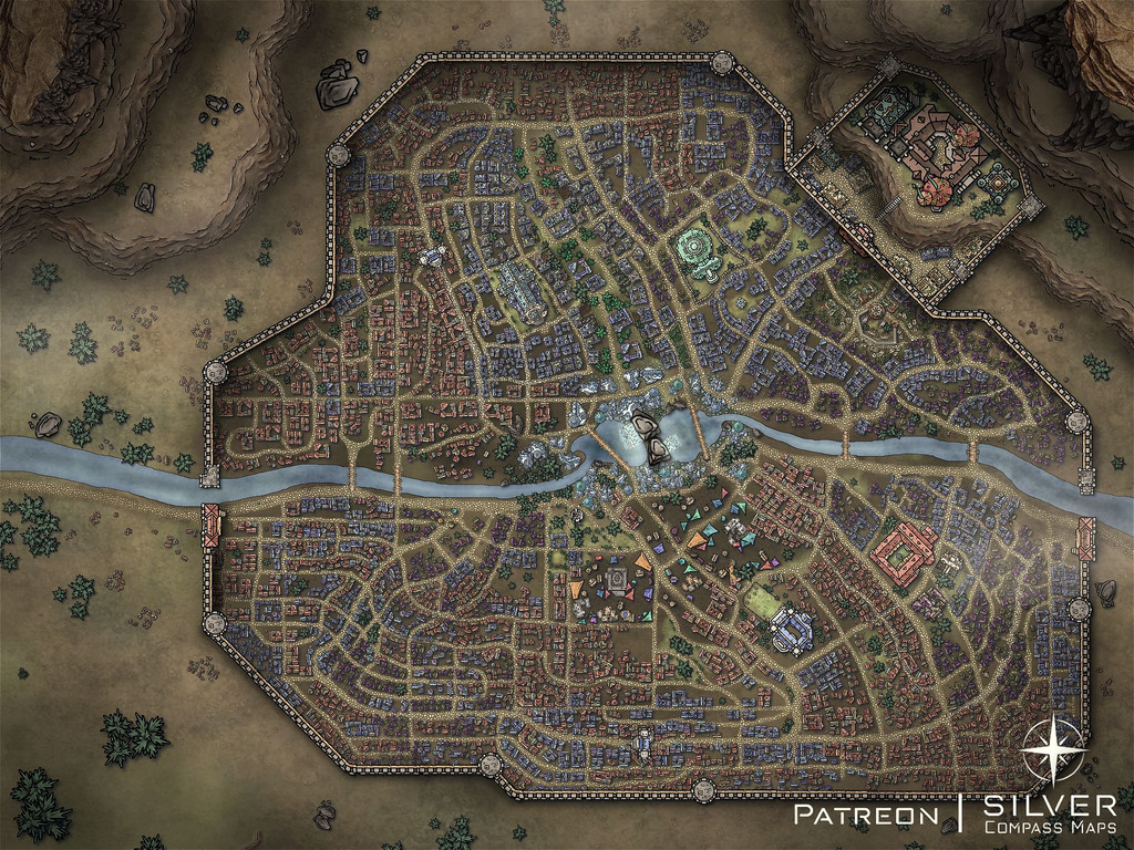 Fantasy Mountain City Map
