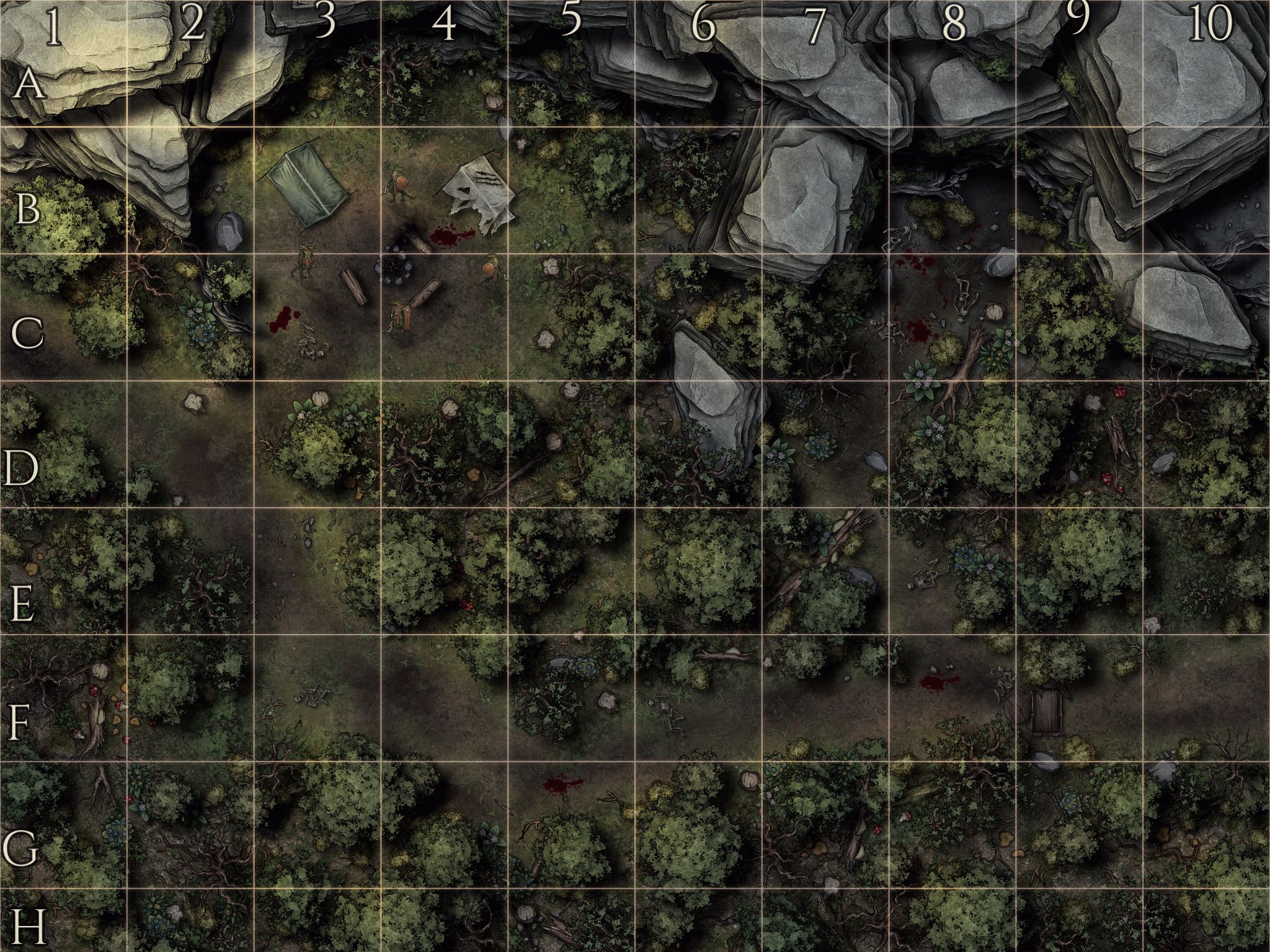 Forest Road with Cave | Inkarnate - Create Fantasy Maps Online