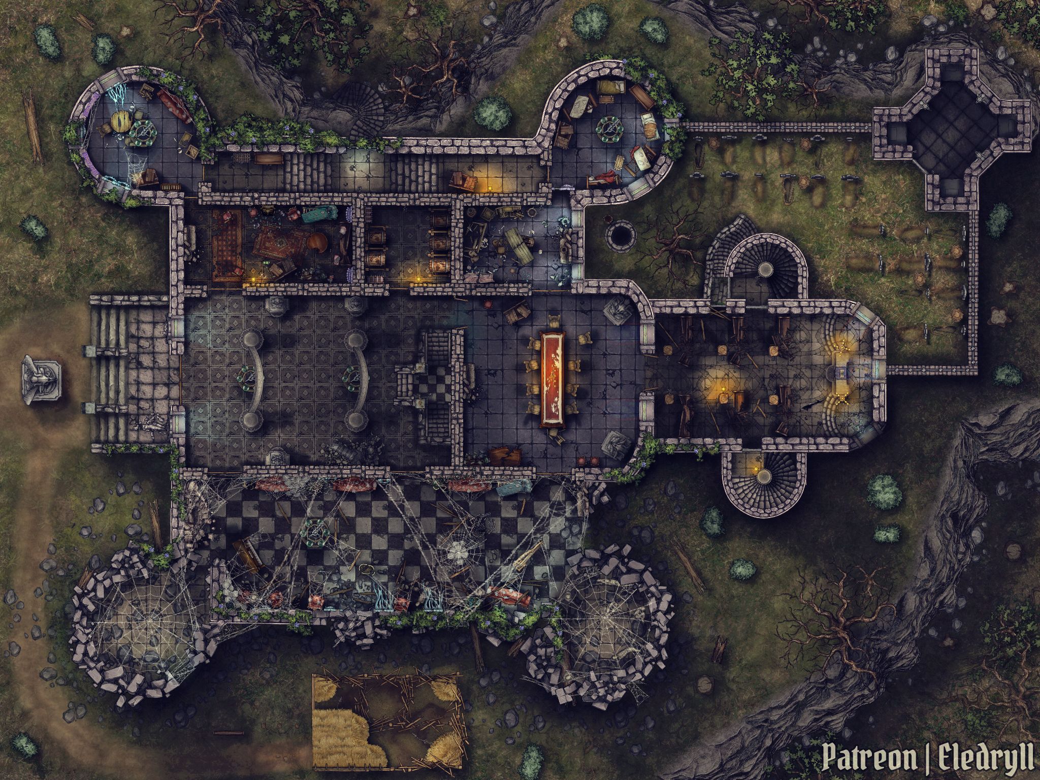 Argynvostholt - Ground Floor | Inkarnate - Create Fantasy Maps Online