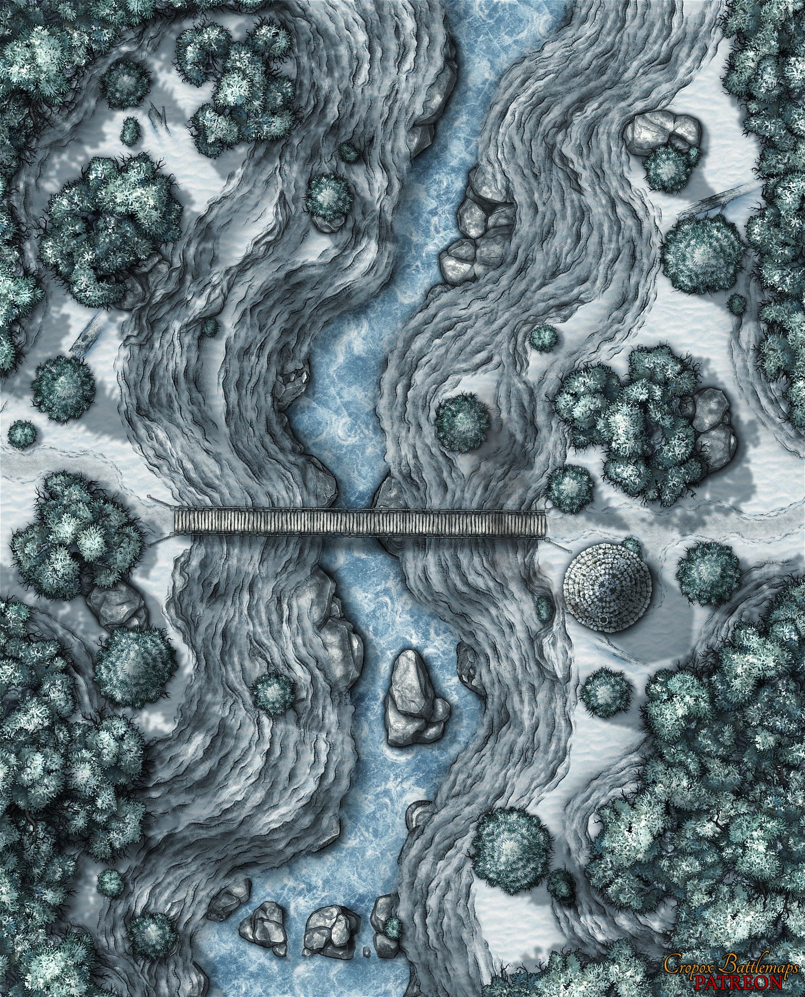 Frozen Canyon Tower 40x50 | Inkarnate - Create Fantasy Maps Online