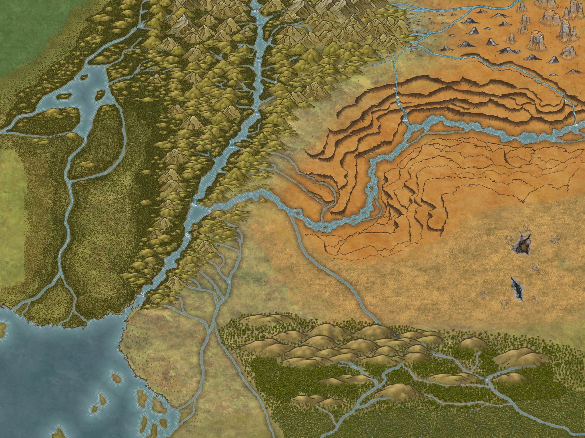 Mountain Valley Canyon Map | Inkarnate - Create Fantasy Maps Online