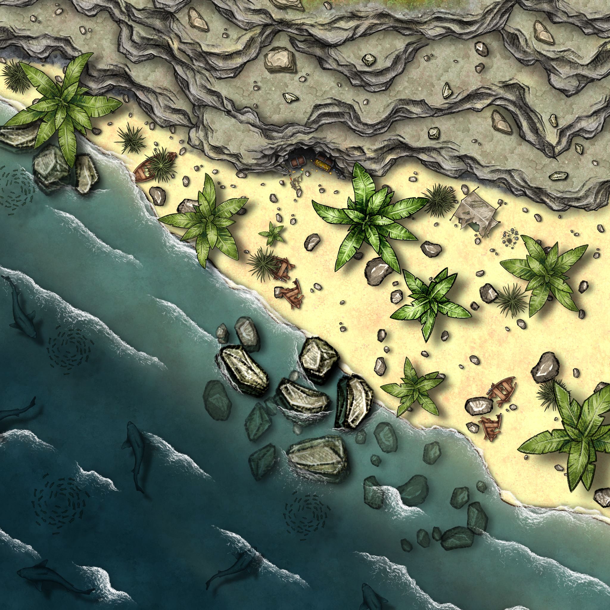 Cursed Treasure - Day 13 | Inkarnate - Create Fantasy Maps Online