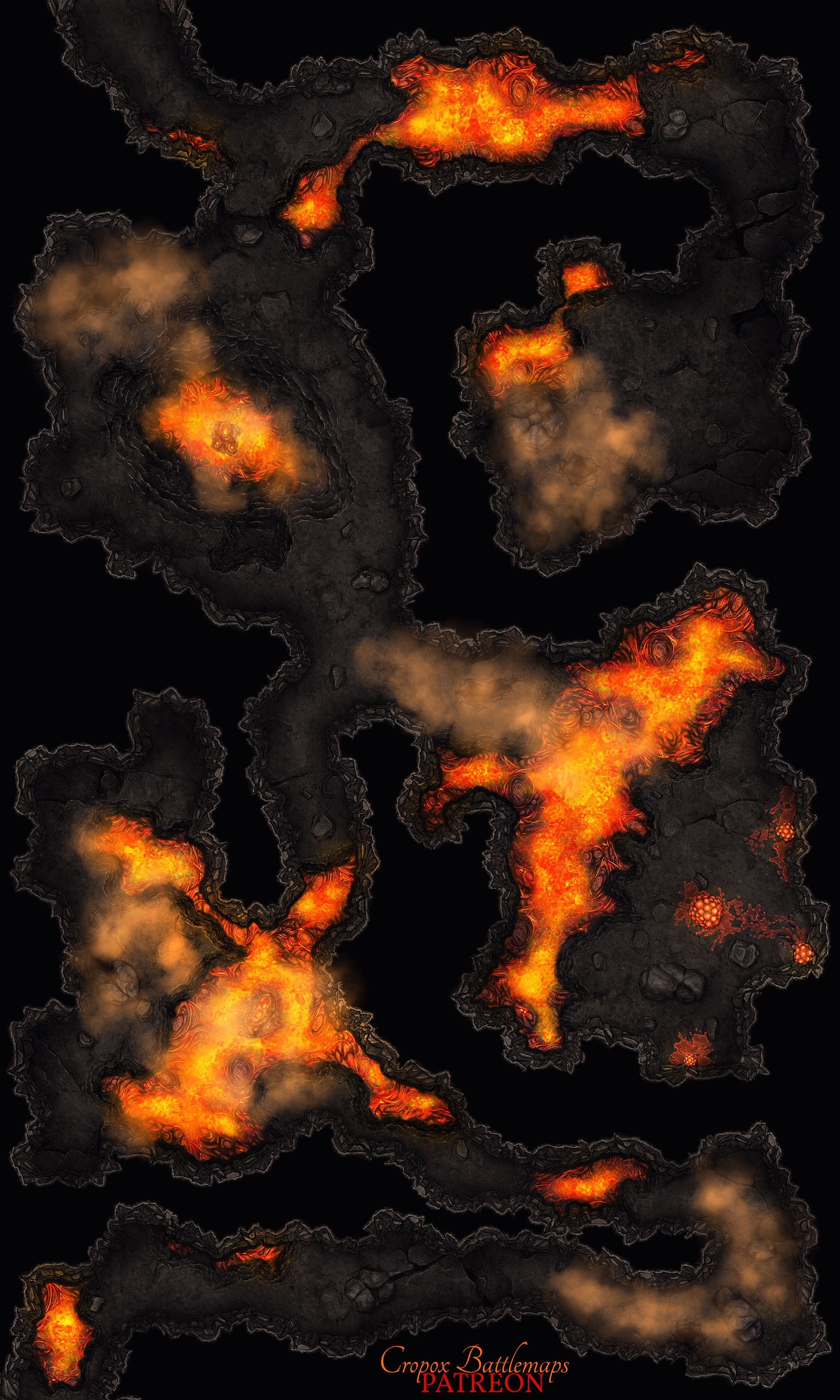 Deep Underground 30x50 (lava variation) | Inkarnate - Create Fantasy ...