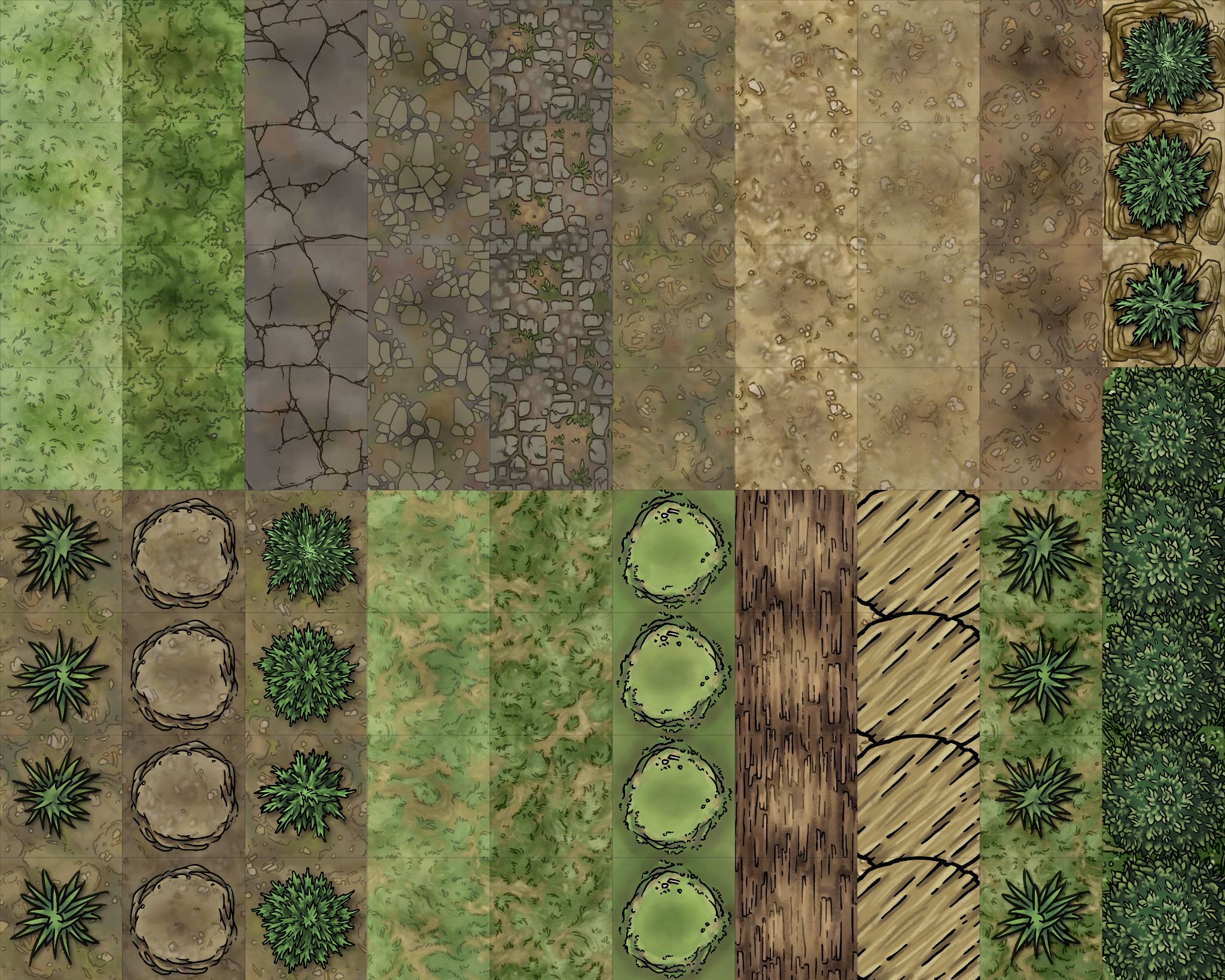 Printable Heroes Base Tiles 1 | Inkarnate - Create Fantasy Maps Online