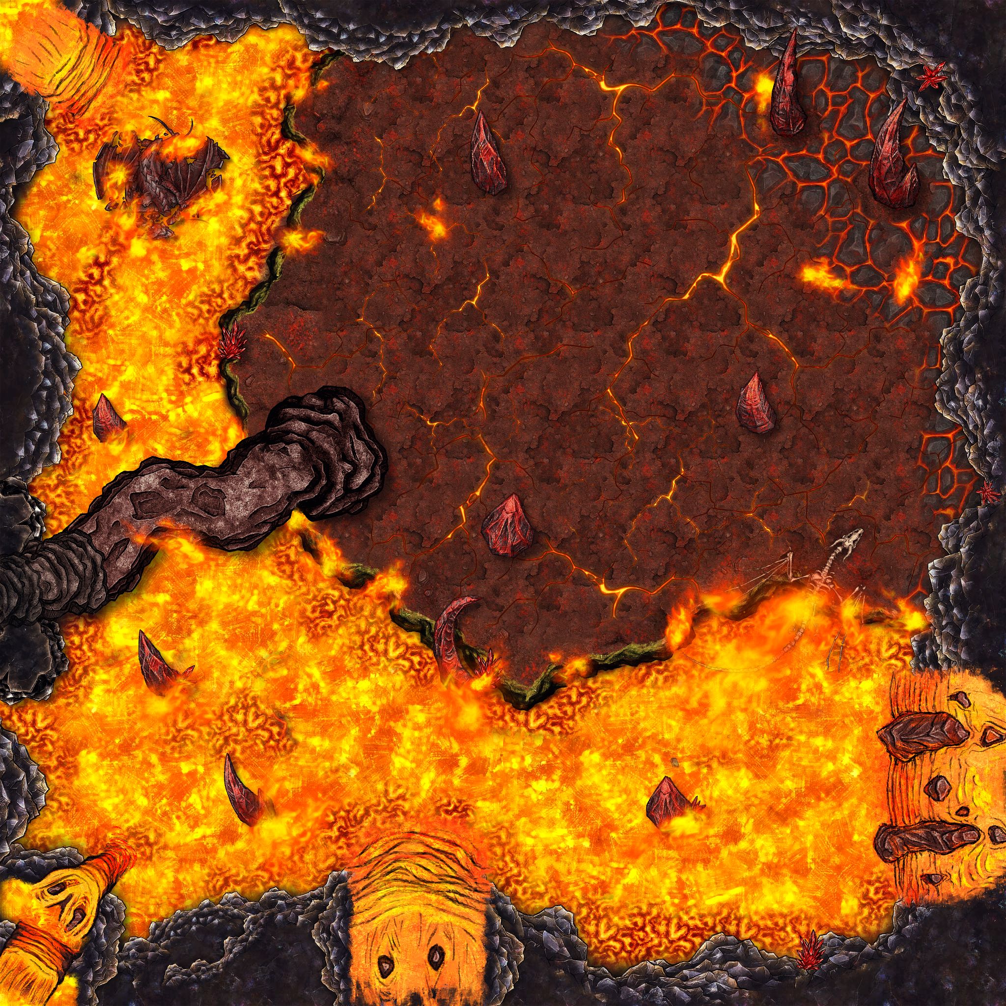 Volcano boss lair | Inkarnate - Create Fantasy Maps Online