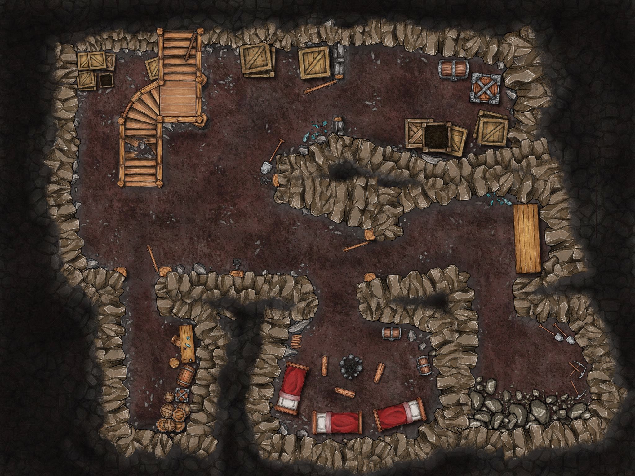 Abandoned Dwarven Mine | Inkarnate - Create Fantasy Maps Online