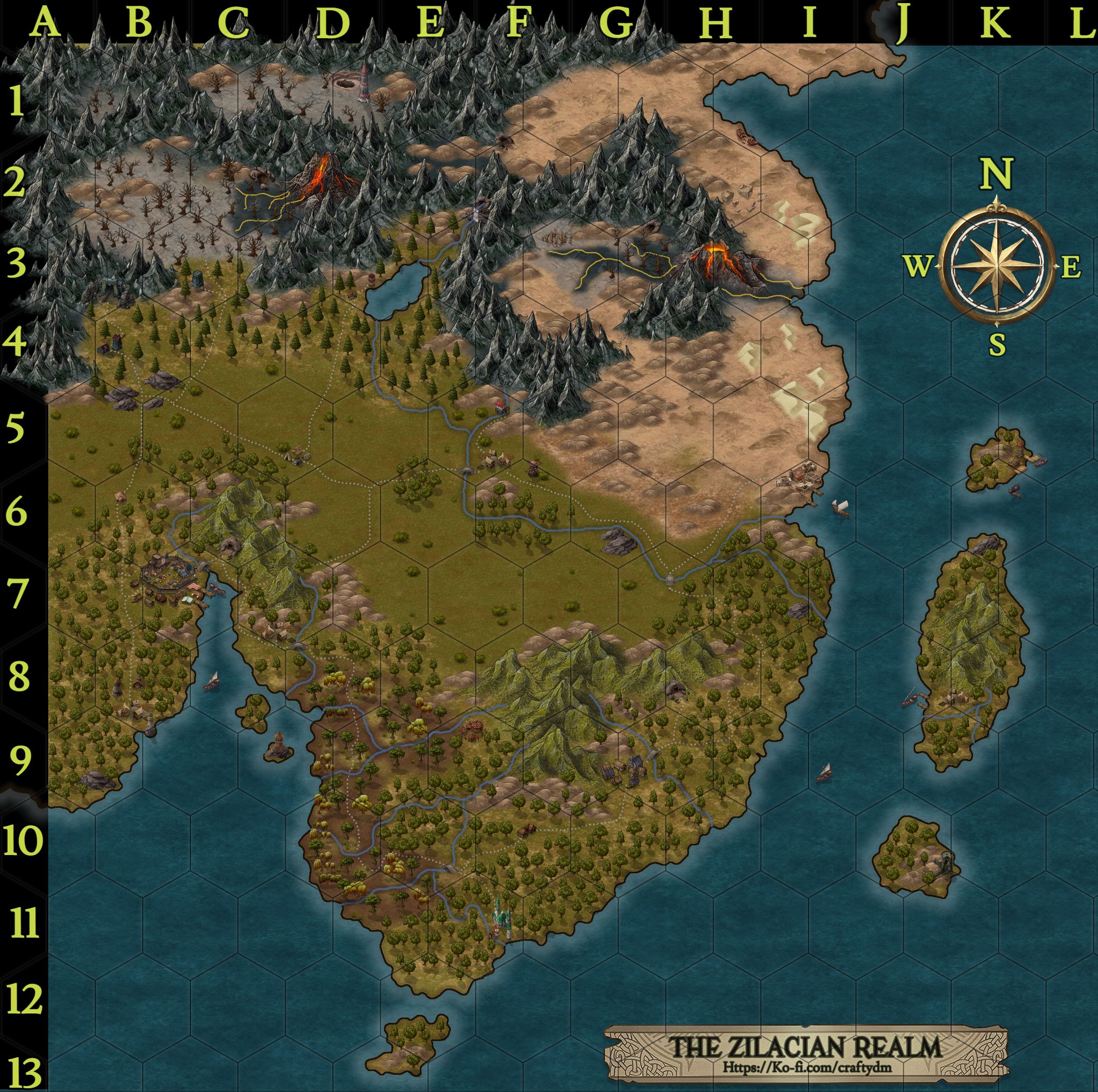 Zilacian Realm Hex Crawl | Inkarnate - Create Fantasy Maps Online