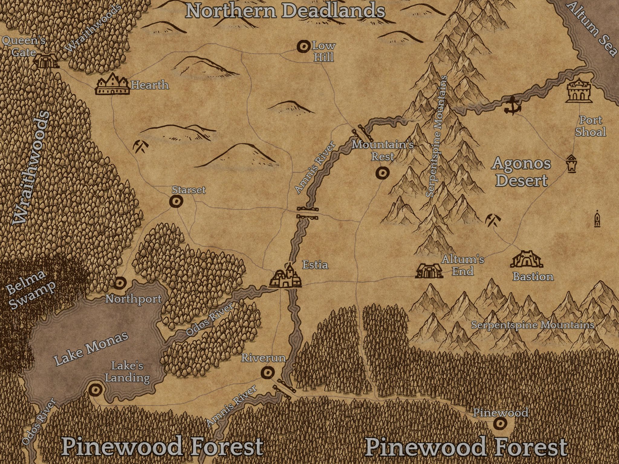Traveler's Map of Everfall | Inkarnate - Create Fantasy Maps Online