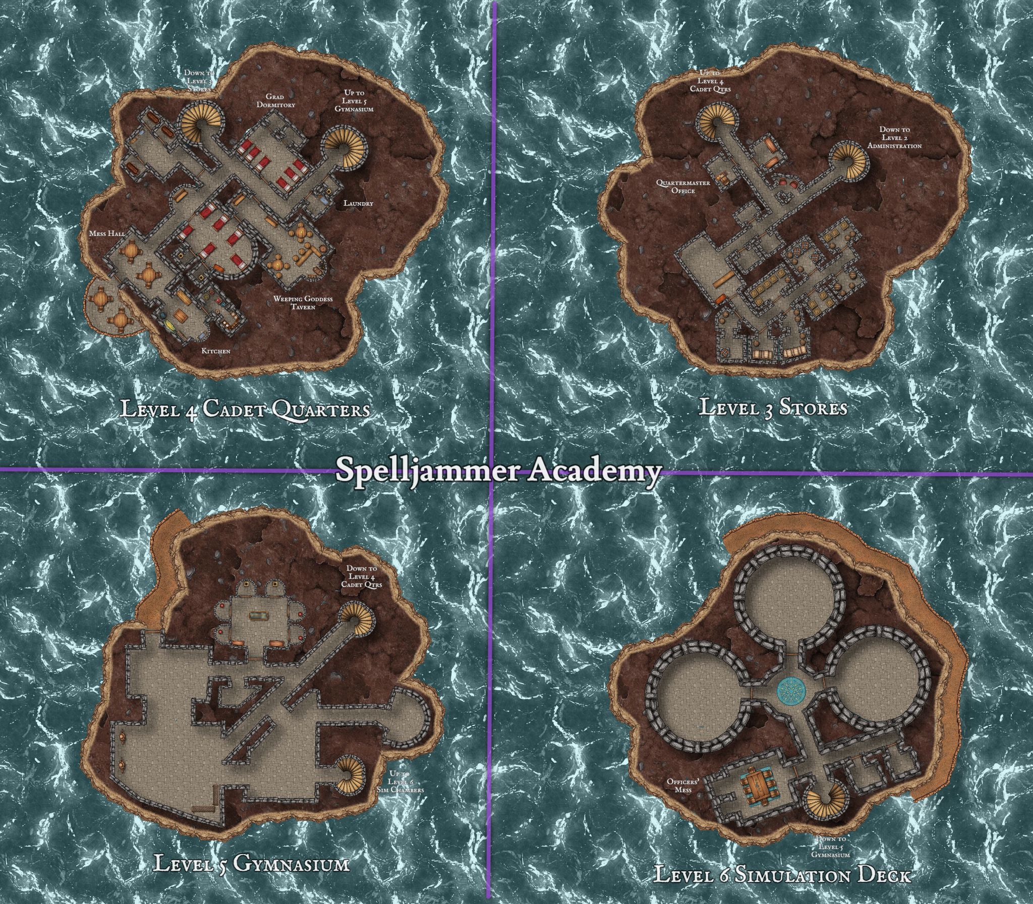 Spelljammer Academy, Cadet Floors | Inkarnate - Create Fantasy Maps Online