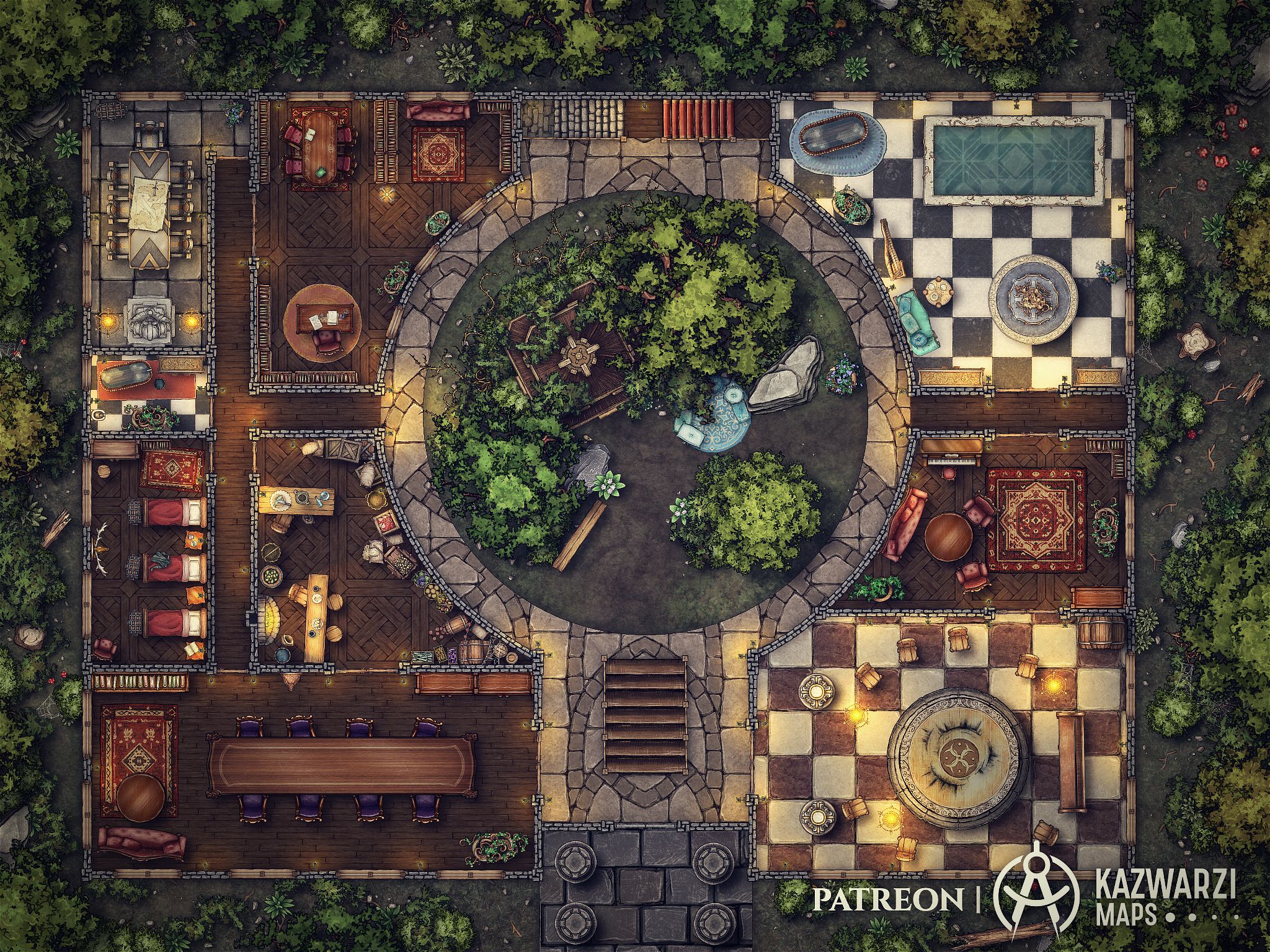 Magnificent Mansion - 1st floor | Inkarnate - Create Fantasy Maps Online