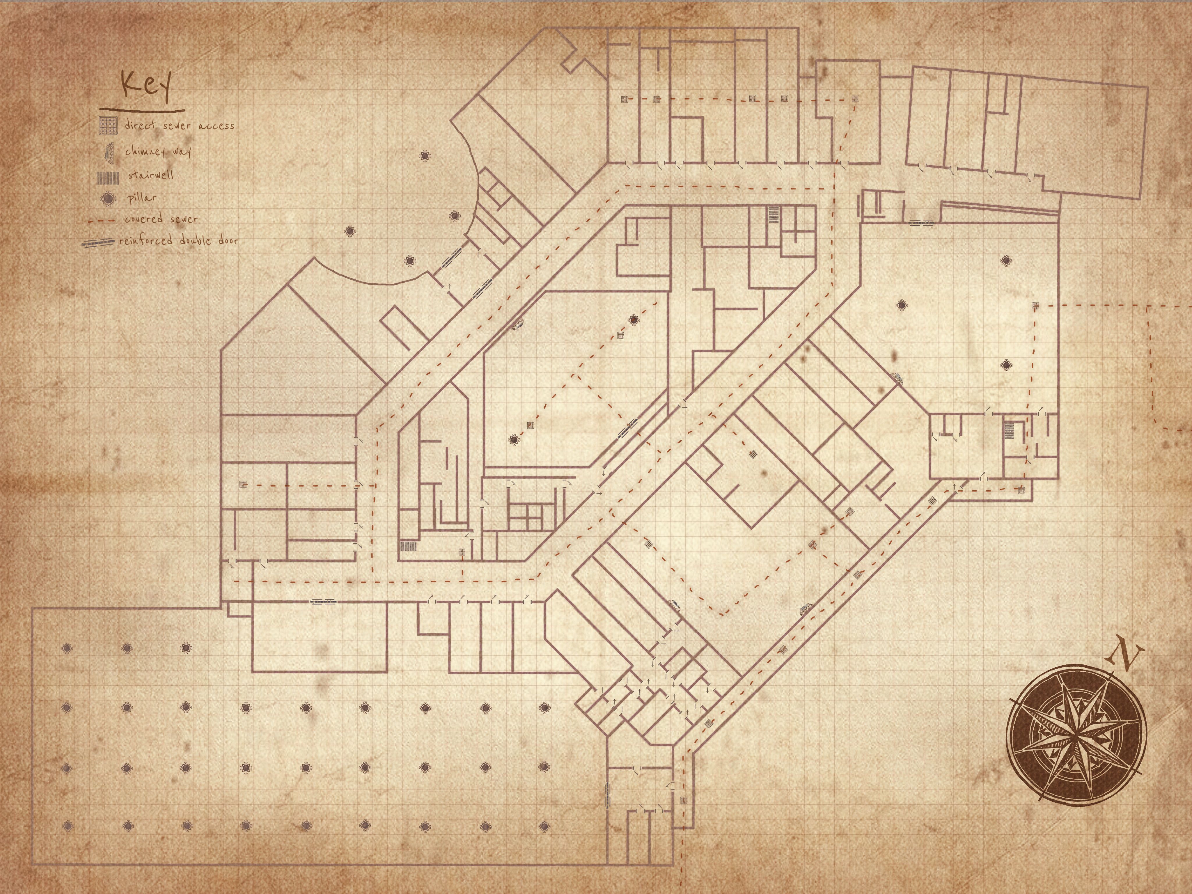 Buried Temple Blueprint Map | Inkarnate - Create Fantasy Maps Online