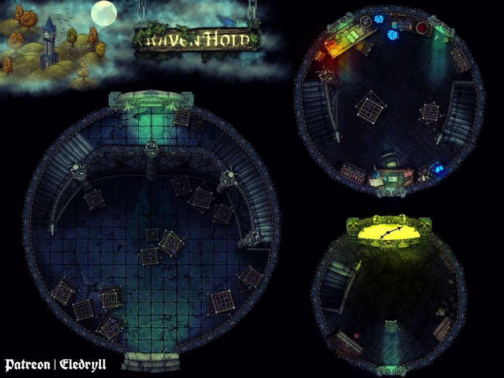 Argynvostholt - Roof (night) | Inkarnate - Create Fantasy Maps Online