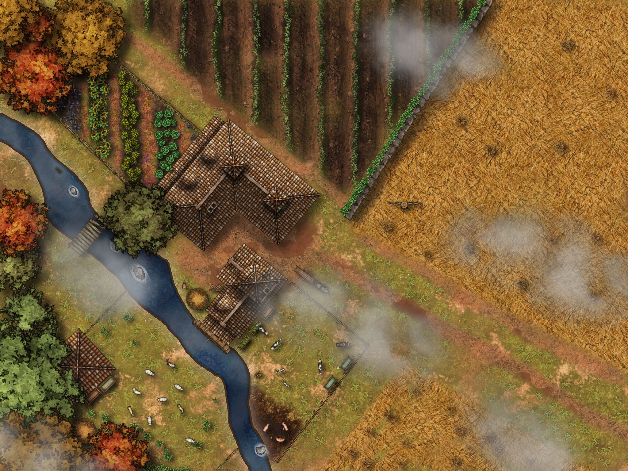 The Autumn Farm | Inkarnate - Create Fantasy Maps Online
