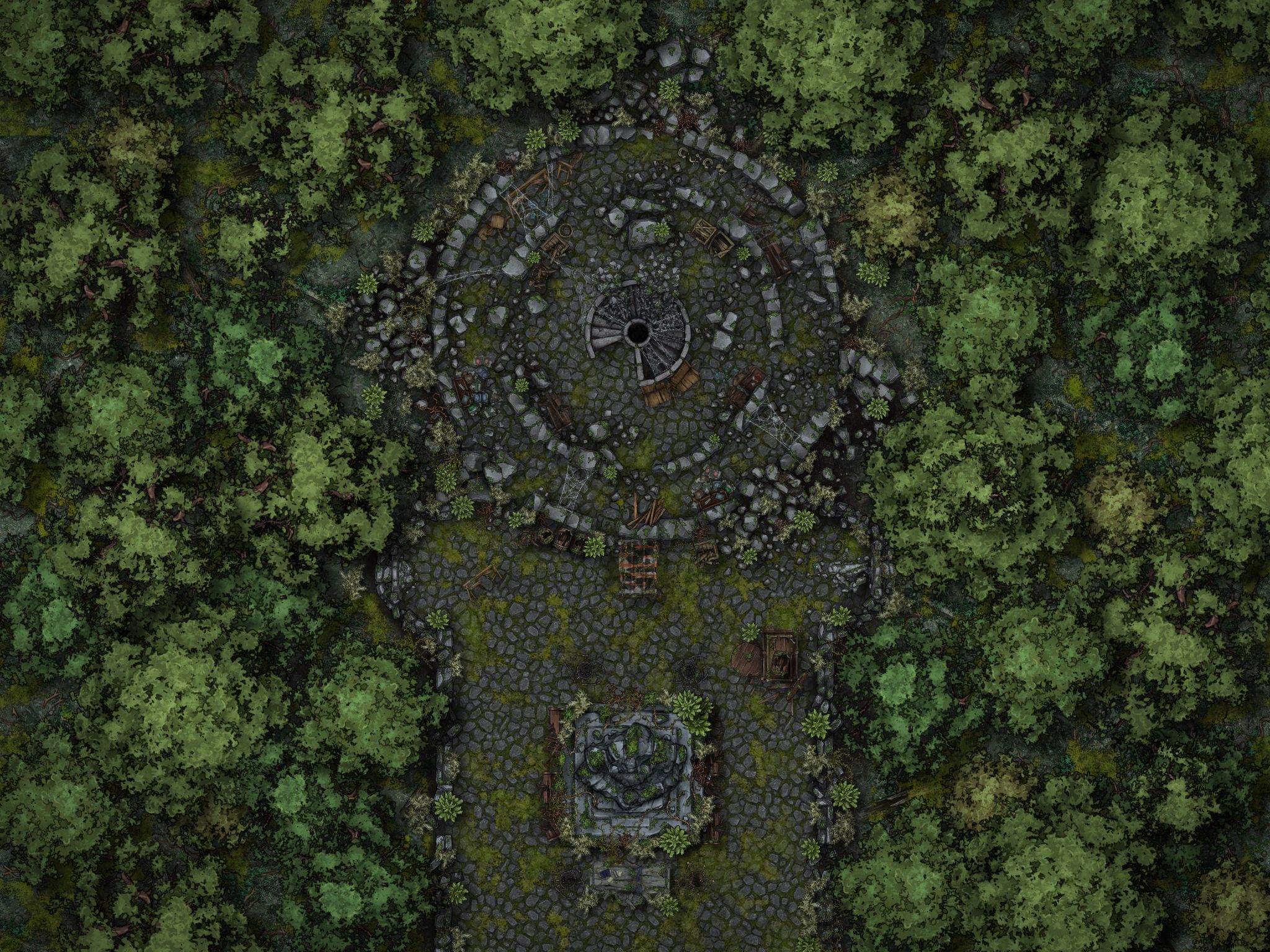 Forgotten Crypt Entrance in Ruins | Inkarnate - Create Fantasy Maps Online