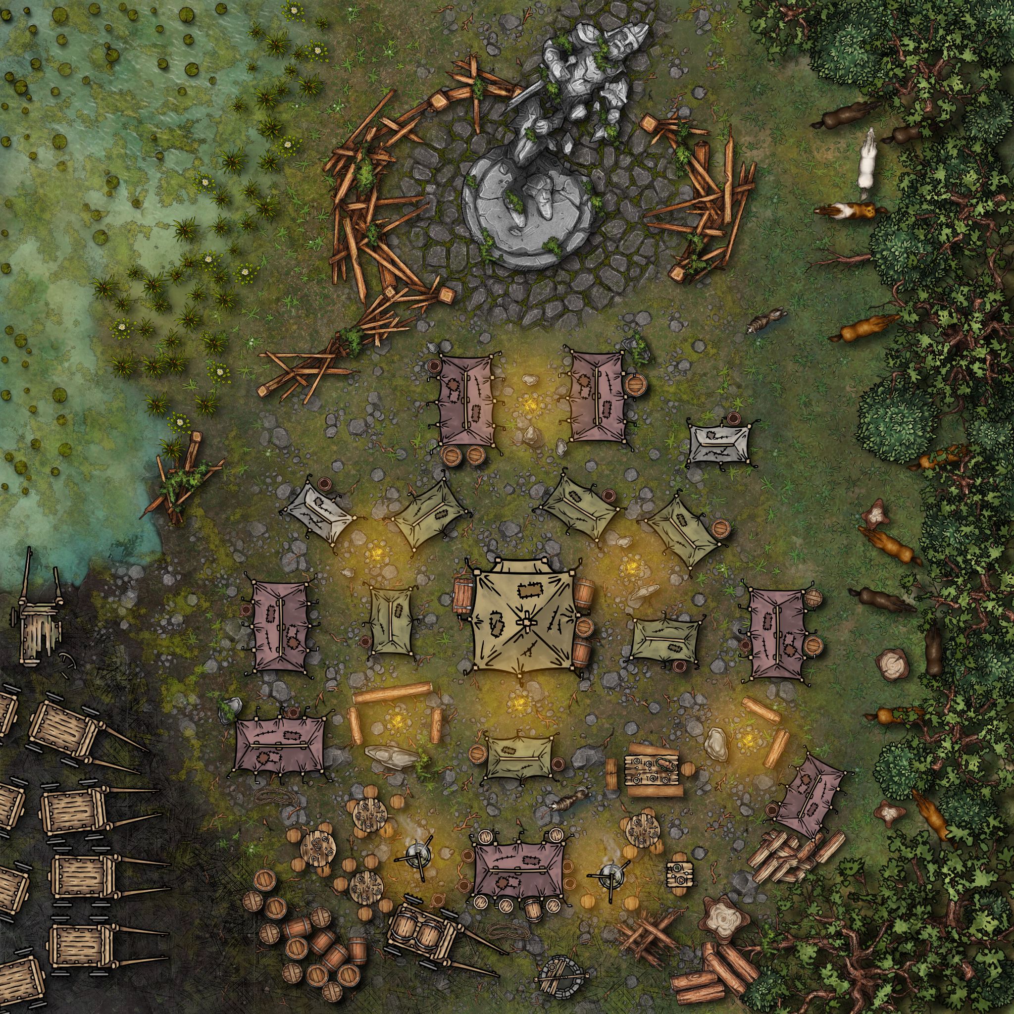 Swamp camp #1 | Inkarnate - Create Fantasy Maps Online