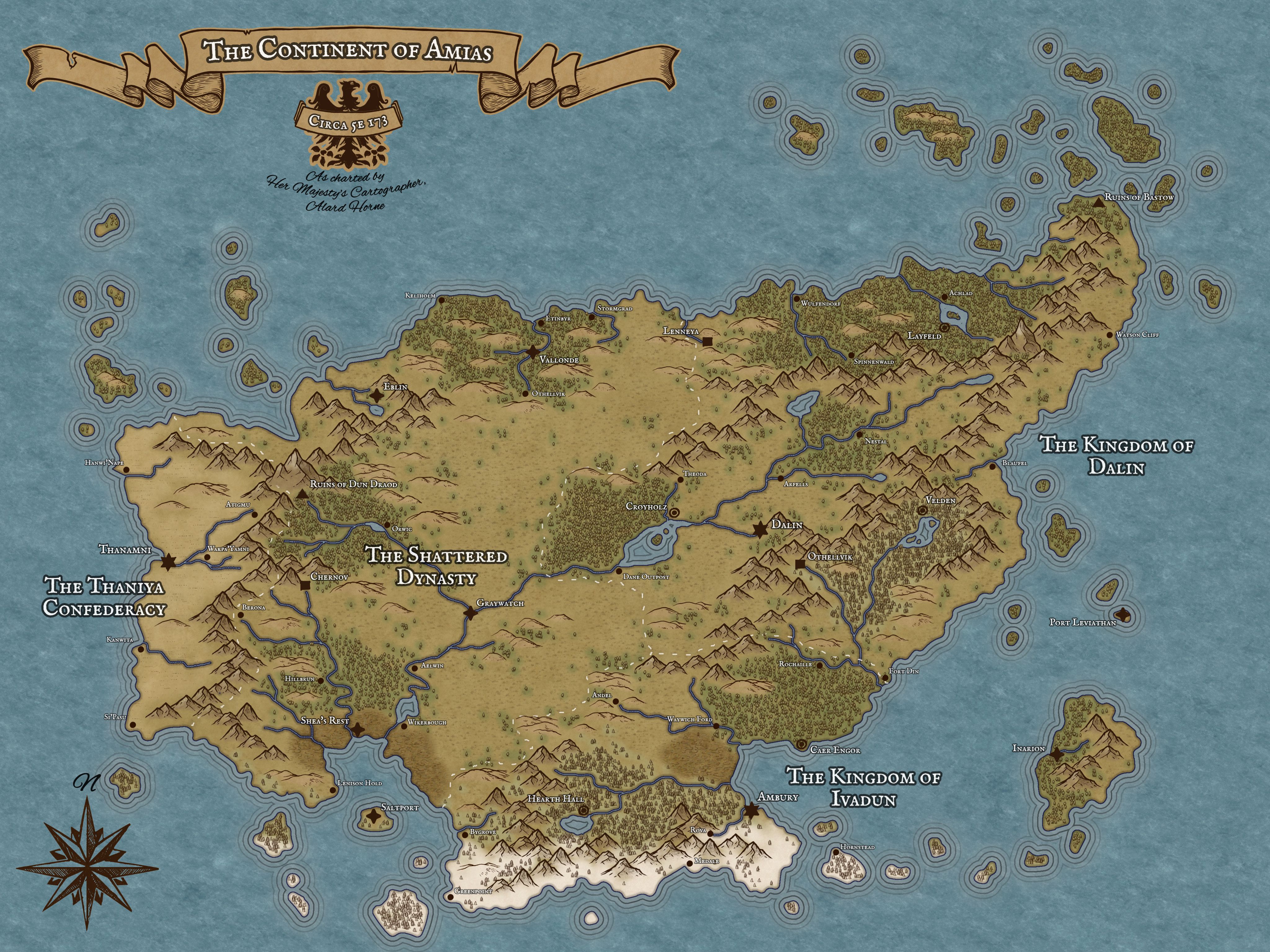 The Continent of Amias | Inkarnate - Create Fantasy Maps Online