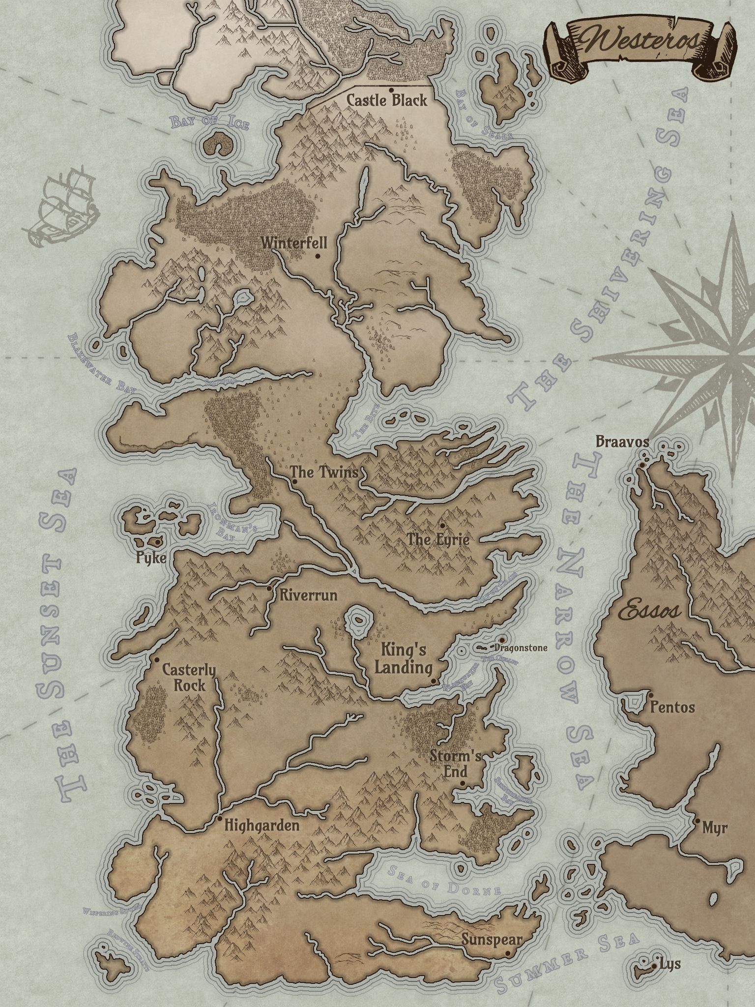 Westeros Parchment Map | Inkarnate - Create Fantasy Maps Online