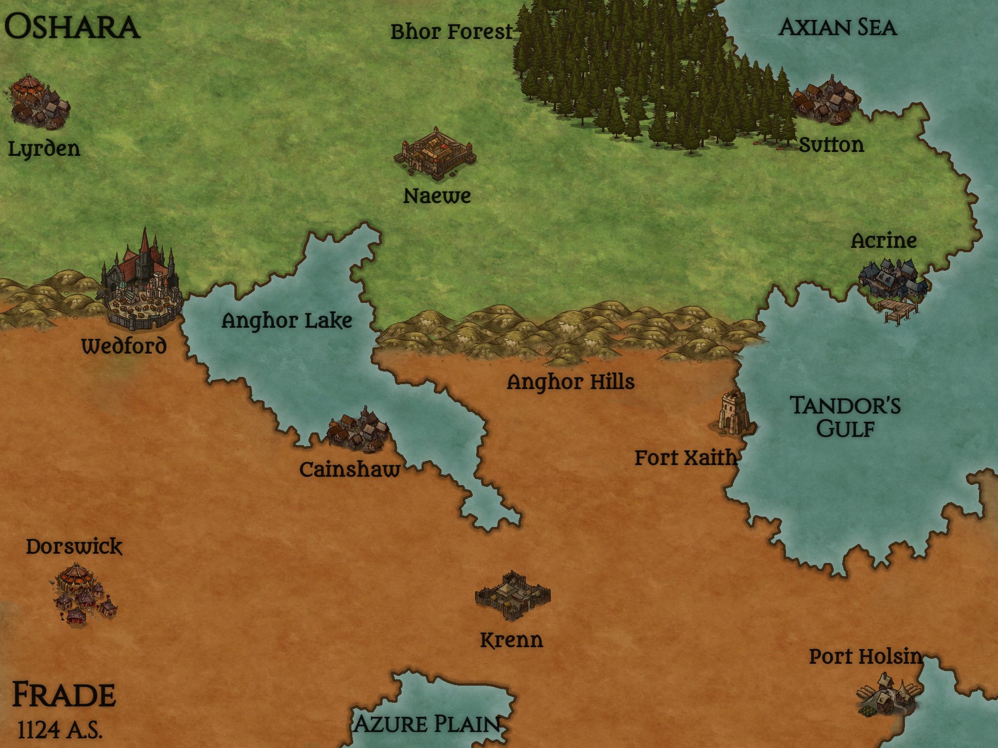 Oshana and Frade | Inkarnate - Create Fantasy Maps Online