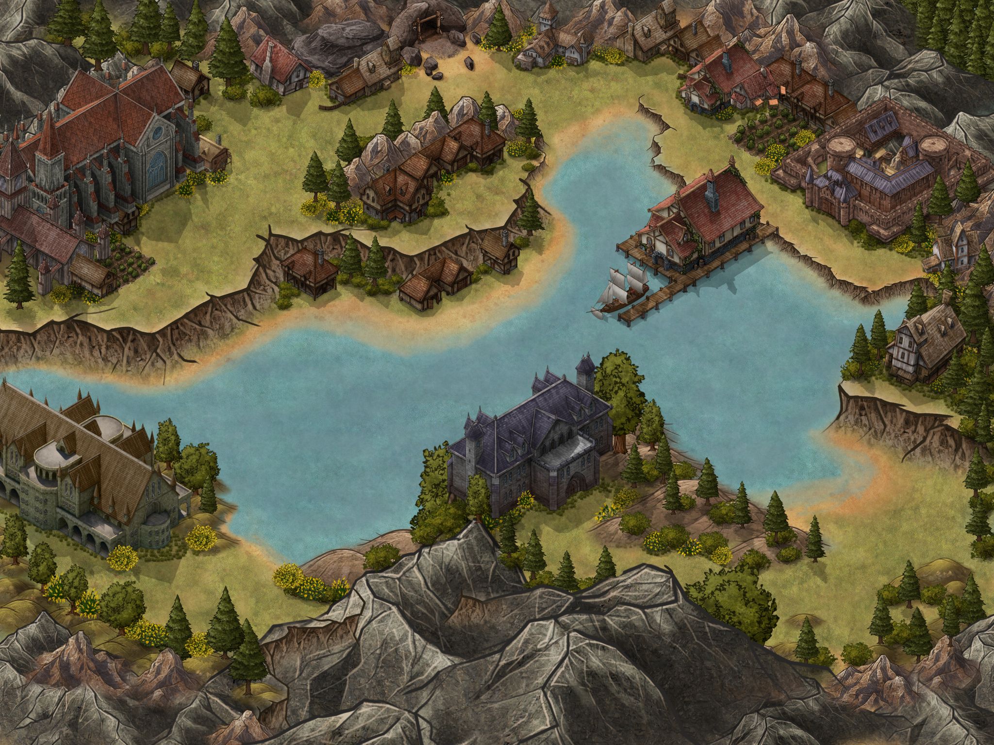 Village Harbor | Inkarnate - Create Fantasy Maps Online