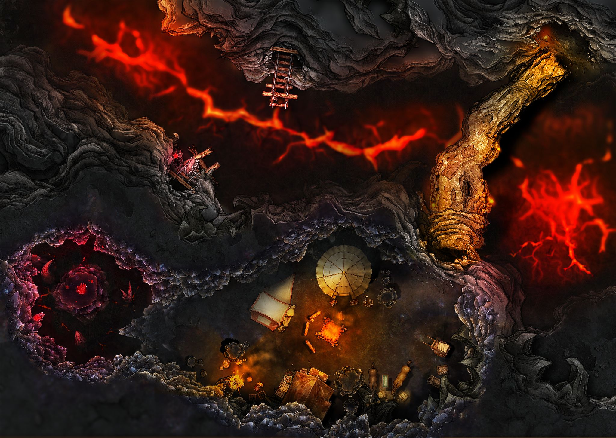 Volcanic Crevice Camp | Inkarnate - Create Fantasy Maps Online