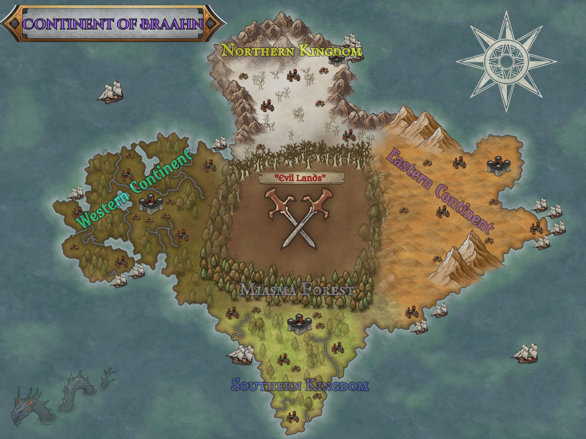 Continent OF Braahn | Inkarnate - Create Fantasy Maps Online