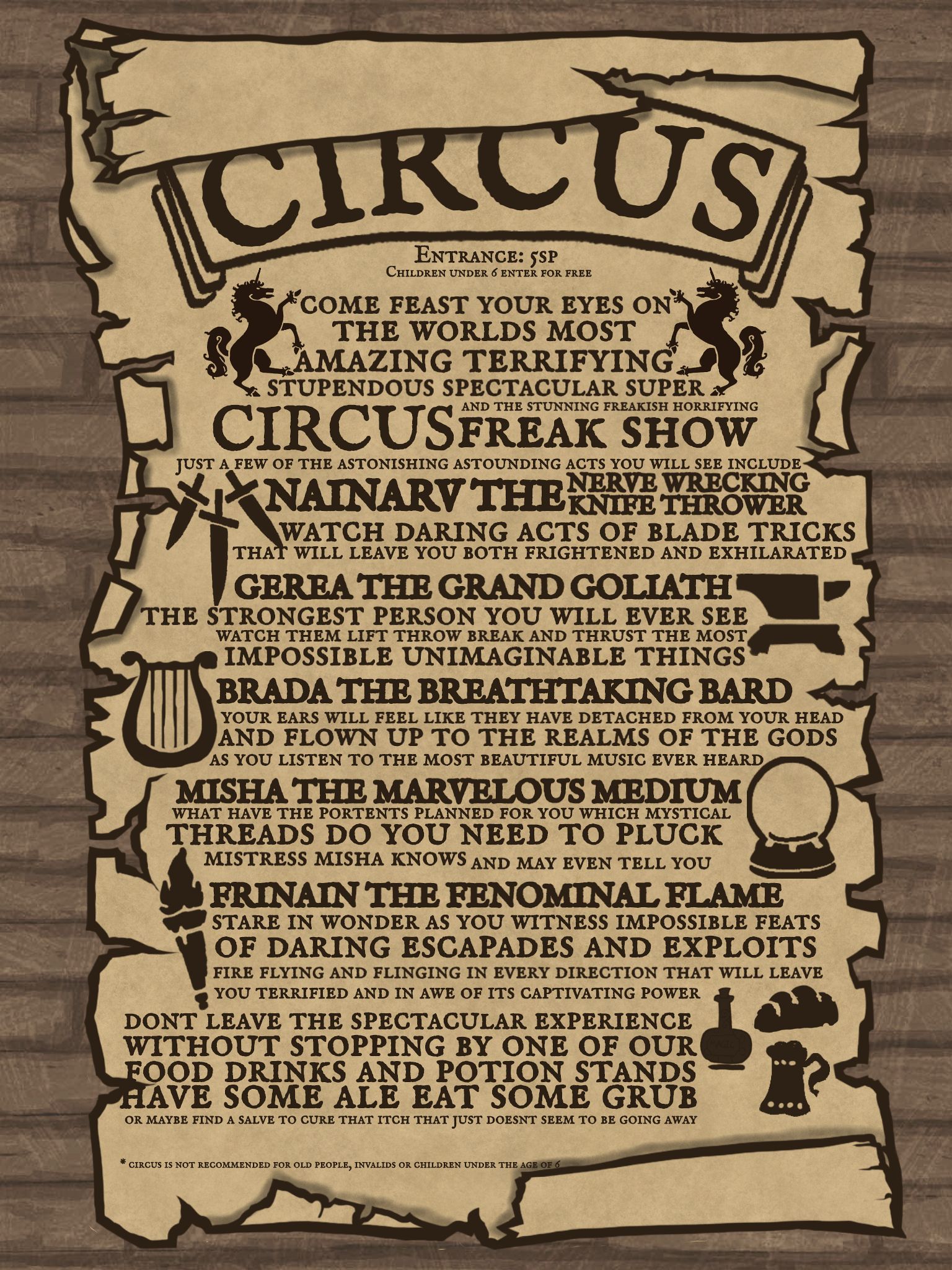 Circus pamphlet | Inkarnate - Create Fantasy Maps Online