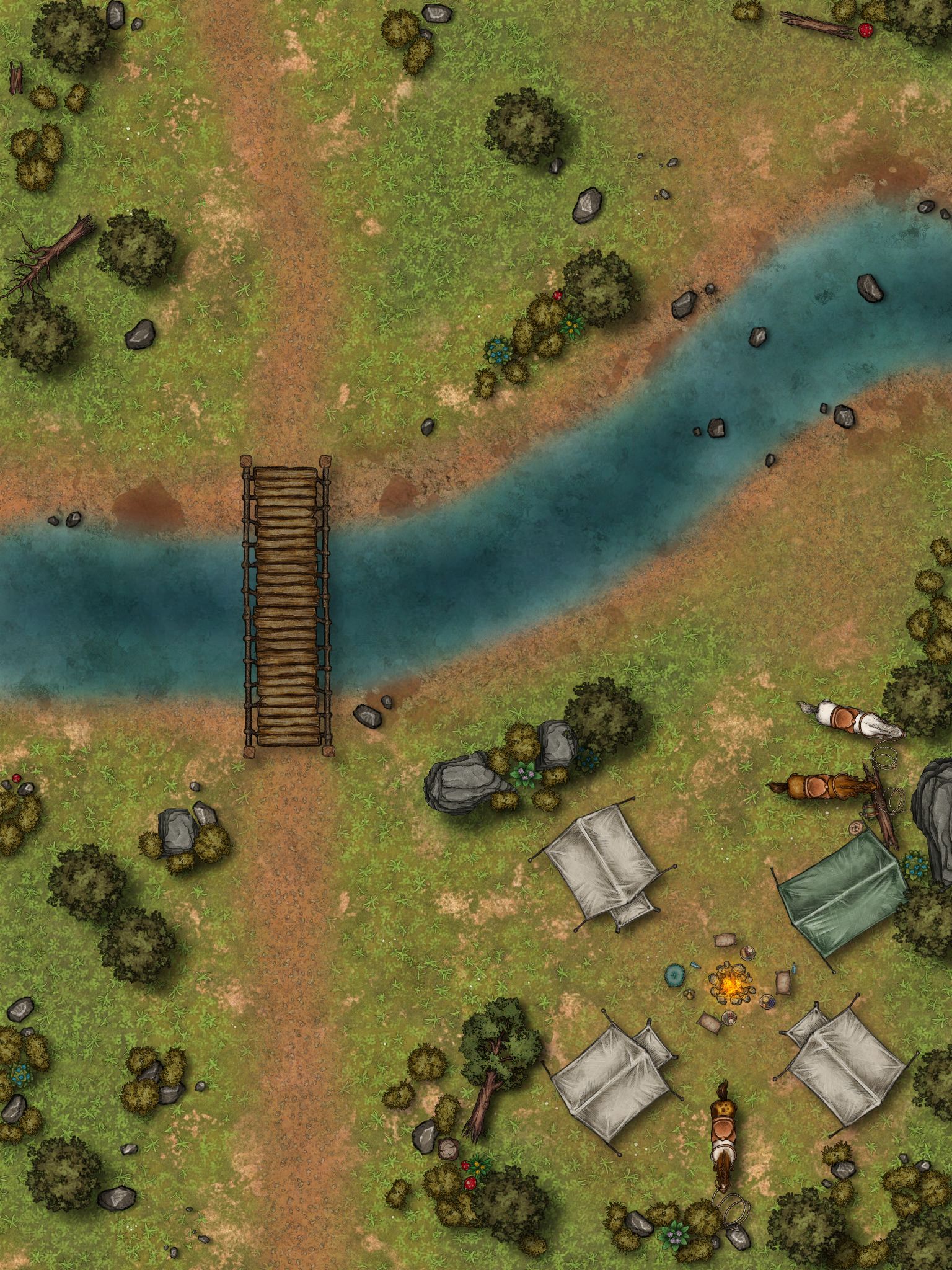 Small bridge Camp | Inkarnate - Create Fantasy Maps Online