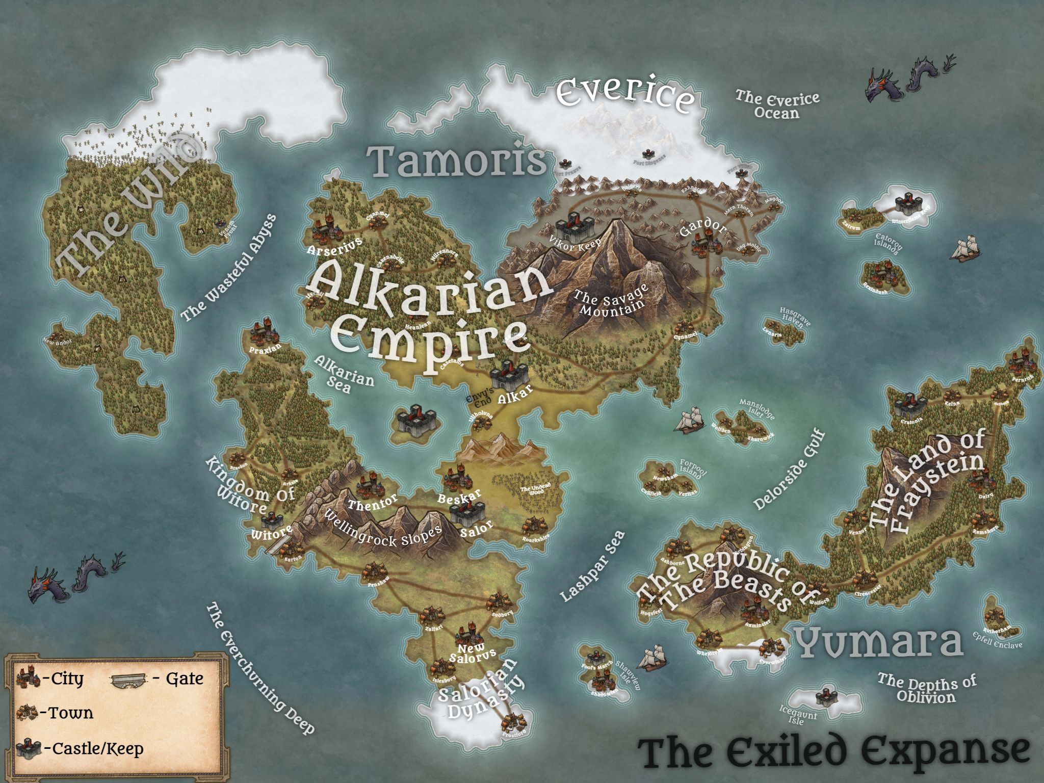 The Exiled Expanse (Future) | Inkarnate - Create Fantasy Maps Online