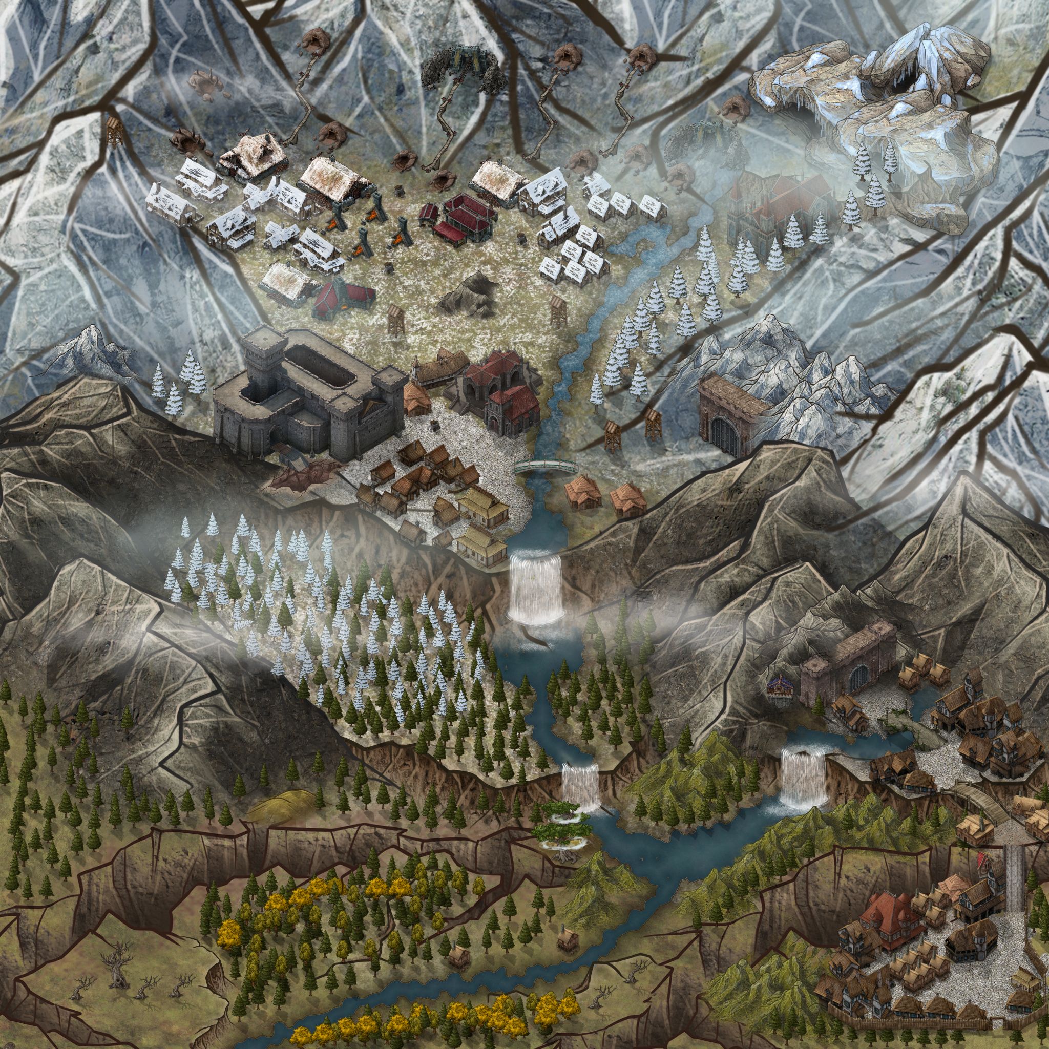 City in Mountains | Inkarnate - Create Fantasy Maps Online