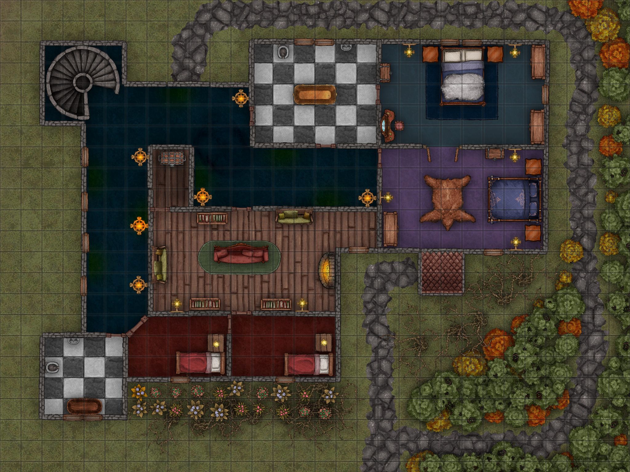 Misthallow Castle 1st | Inkarnate - Create Fantasy Maps Online