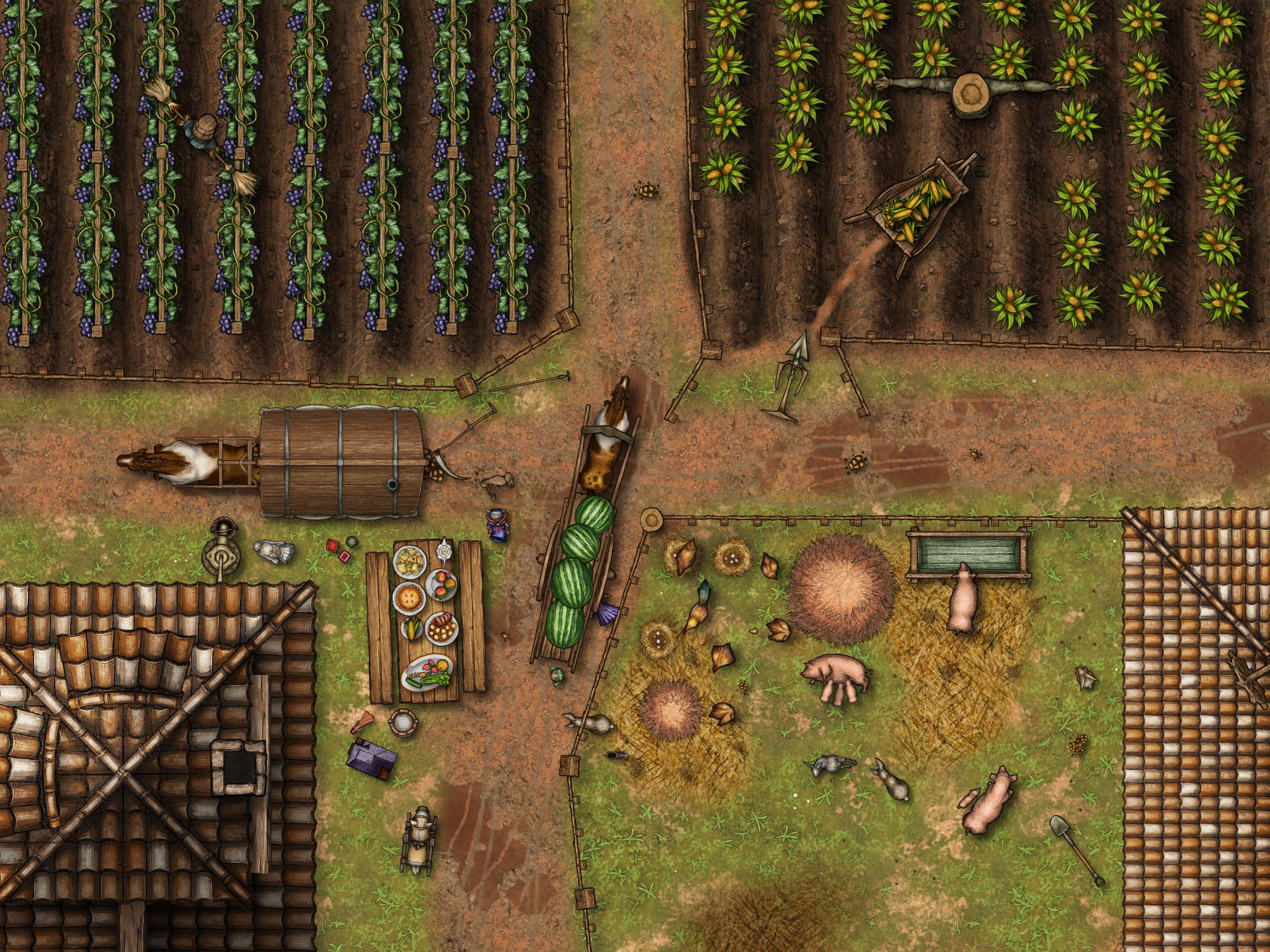 The Crossroads at Geller Farm | Inkarnate - Create Fantasy Maps Online