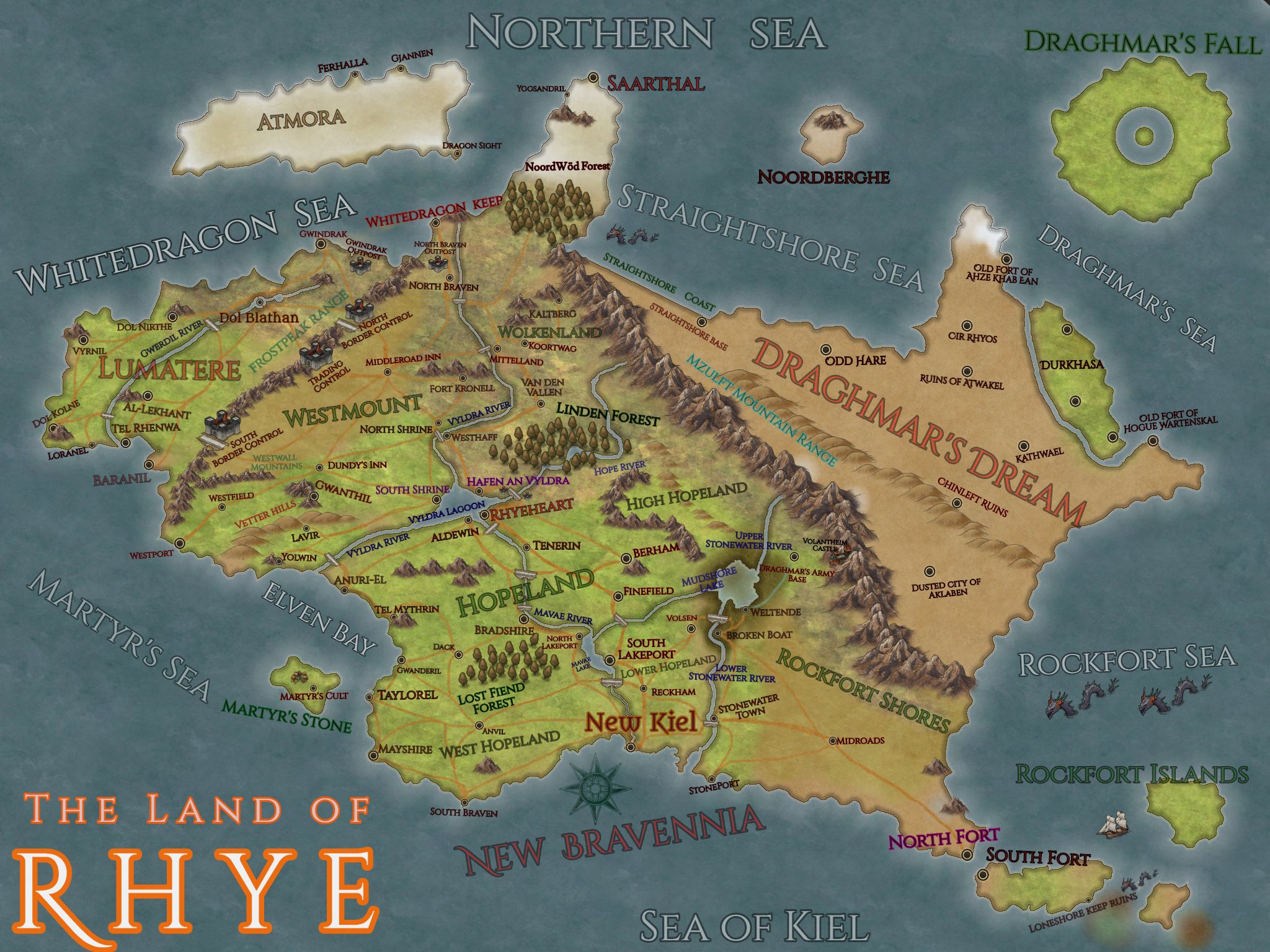 The Land of Rhye | Inkarnate - Create Fantasy Maps Online